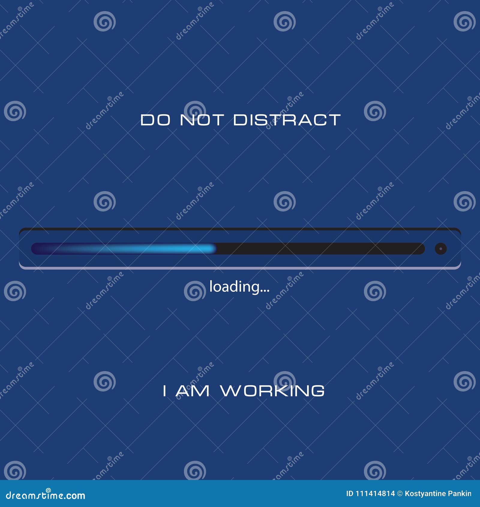 Do not distract - I work stock vector. Illustration of progress - 111414814
