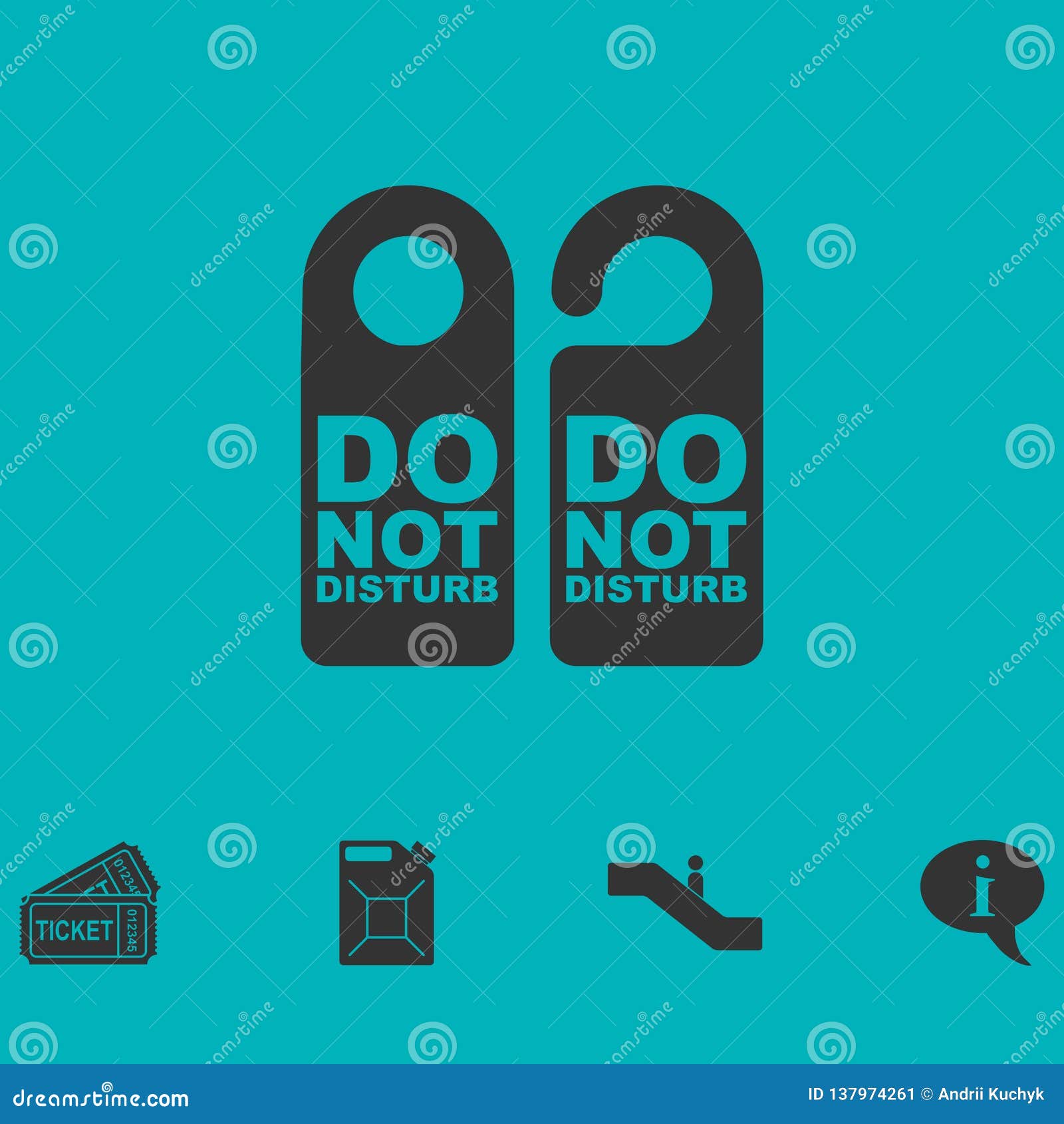 Do Not Distrub icon flat stock illustration. Illustration of maid ...