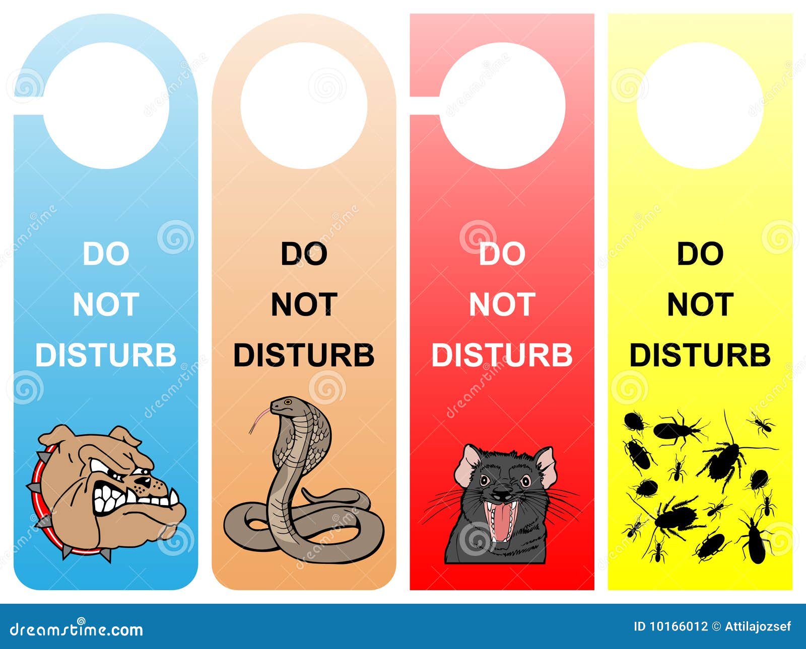 Do Not Disturb Signs. Different Languages Cartoon Vector ...