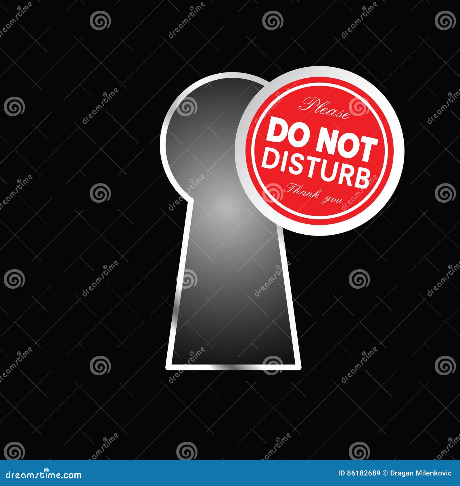 Do Not Disturb Circle on Keyhole in Red Color Illustration Stock Vector ...