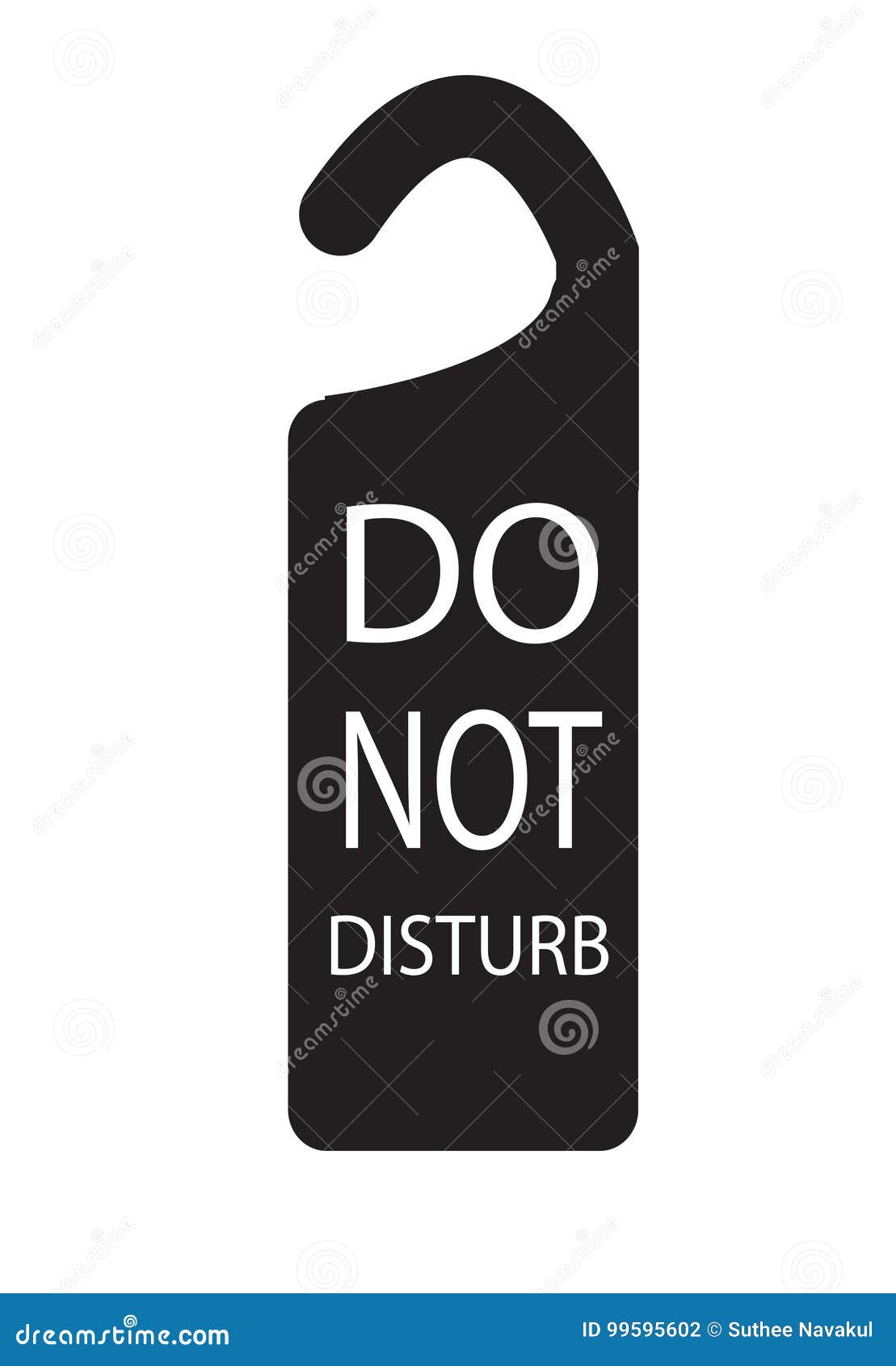 Do Not Disturb Icon. Hotel Door Warning Messages On Isolated White ...