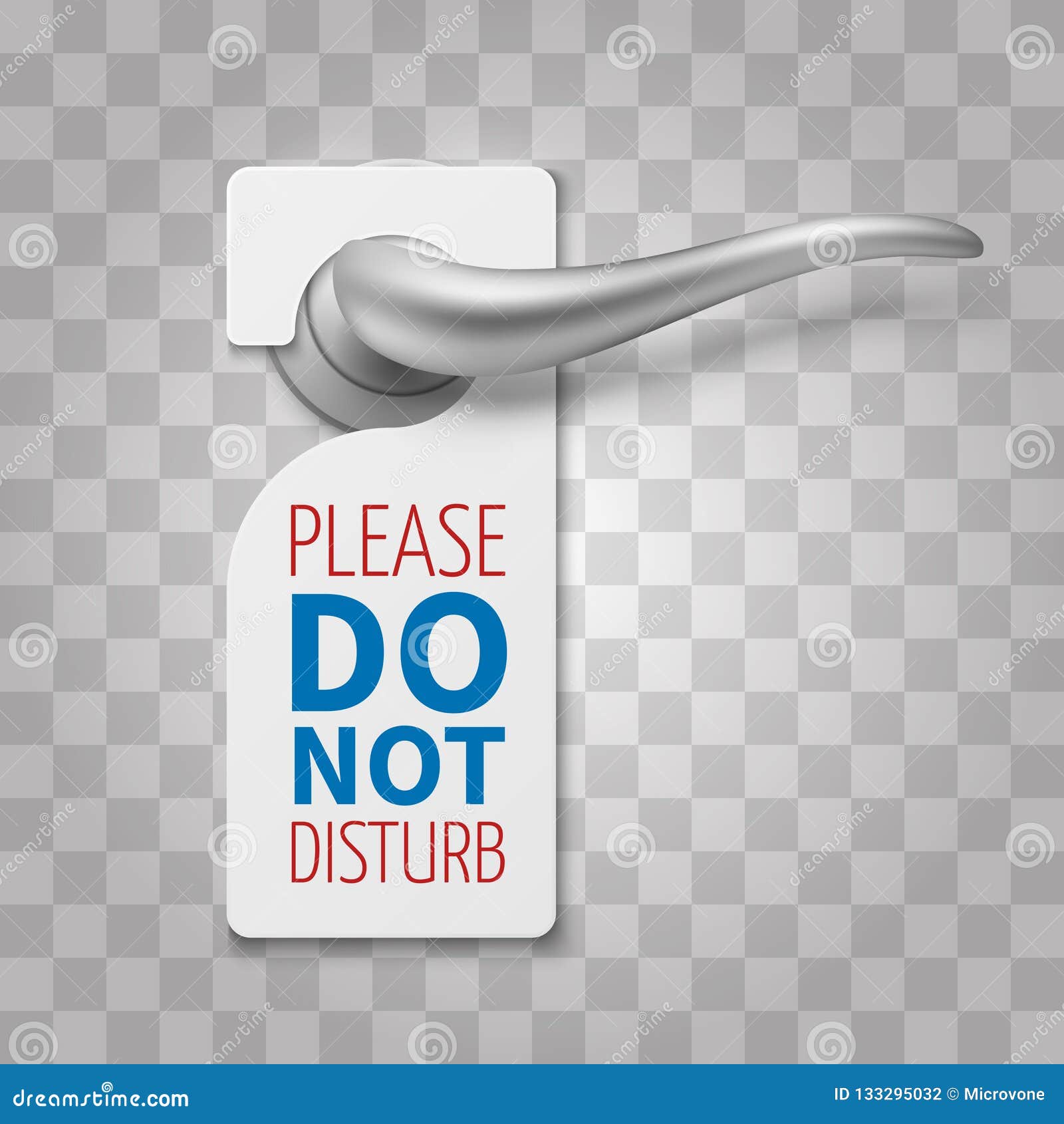 Do Not Disturb Room Vector Sign Hotel Door Hangers On Silver Realistic