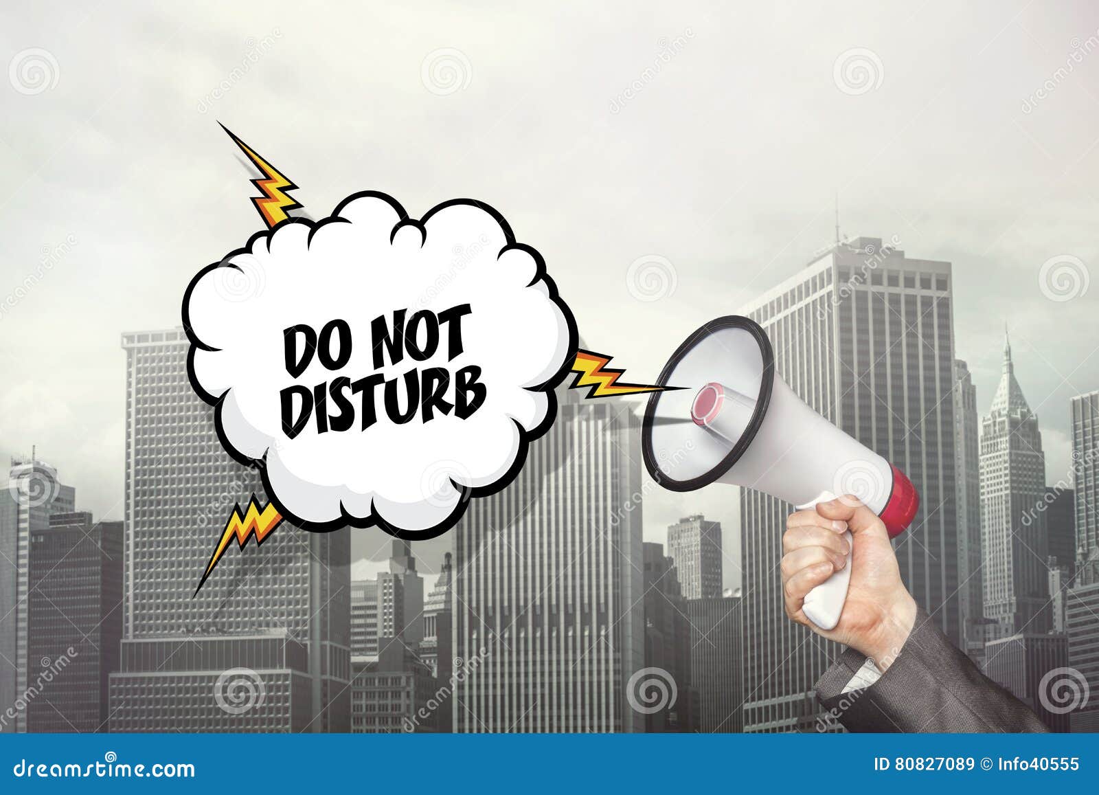 Do Not Disturb Text on Speech Bubble with Megaphone Stock Image - Image ...
