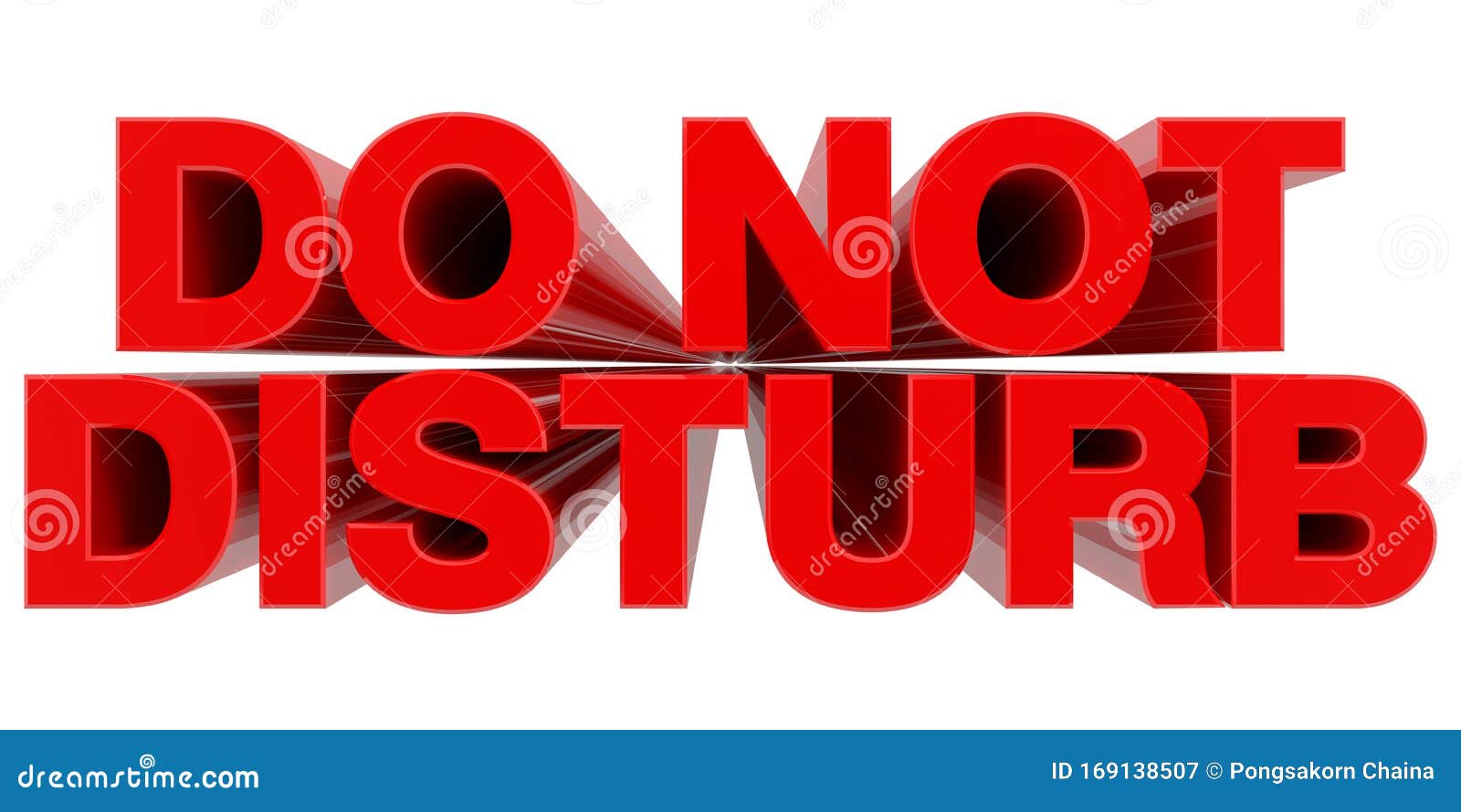 DO NOT DISTURB Word on White Background 3d Rendering Stock Illustration ...
