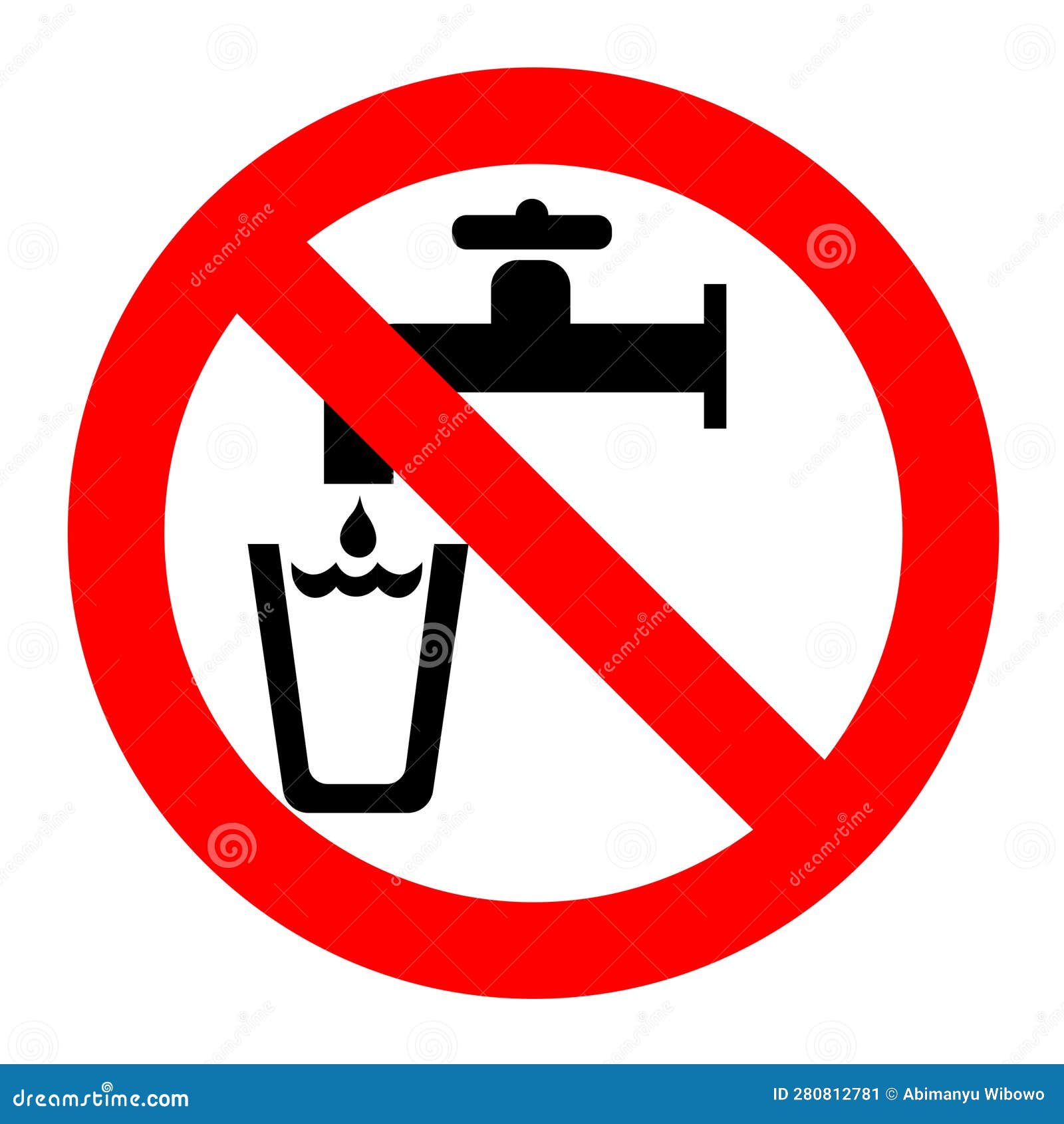 Do Not Drink Recycled Water Sign Stock Illustration - Illustration of ...