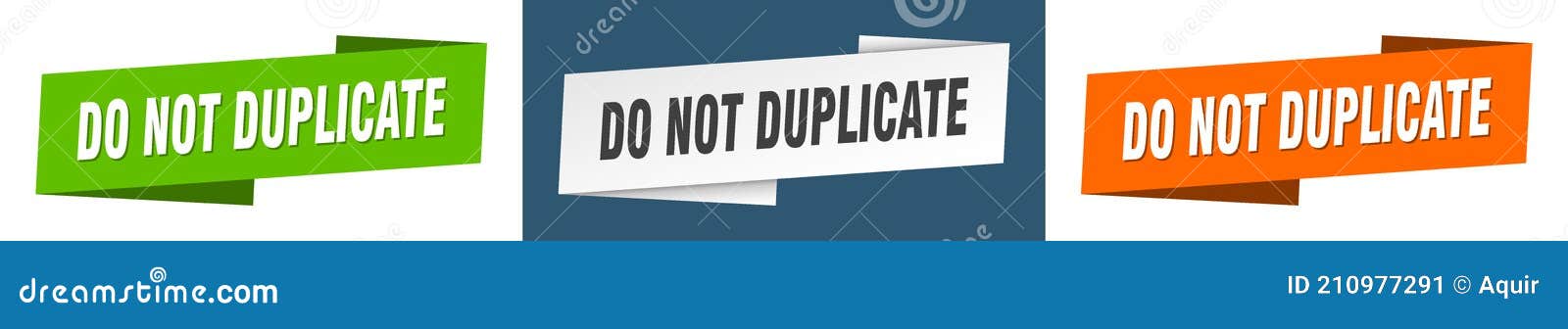 Do Not Duplicate Banner. Do Not Duplicate Ribbon Label Sign Set Stock ...