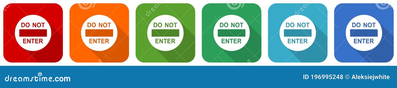 Do Not Enter, Access, Entry Icon Set, Flat Design Vector Illustration ...