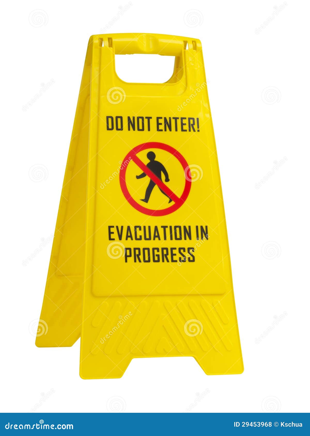 Yellow Sign That Reads Caution Wet Floor Standing In Clean Empty School ...