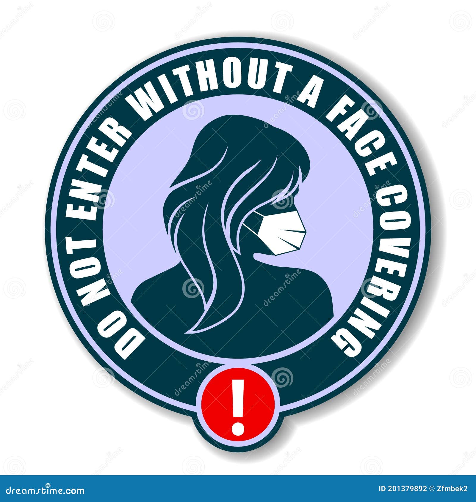 Do Not Enter without a Face Covering, Instruction Icon. Vector ...