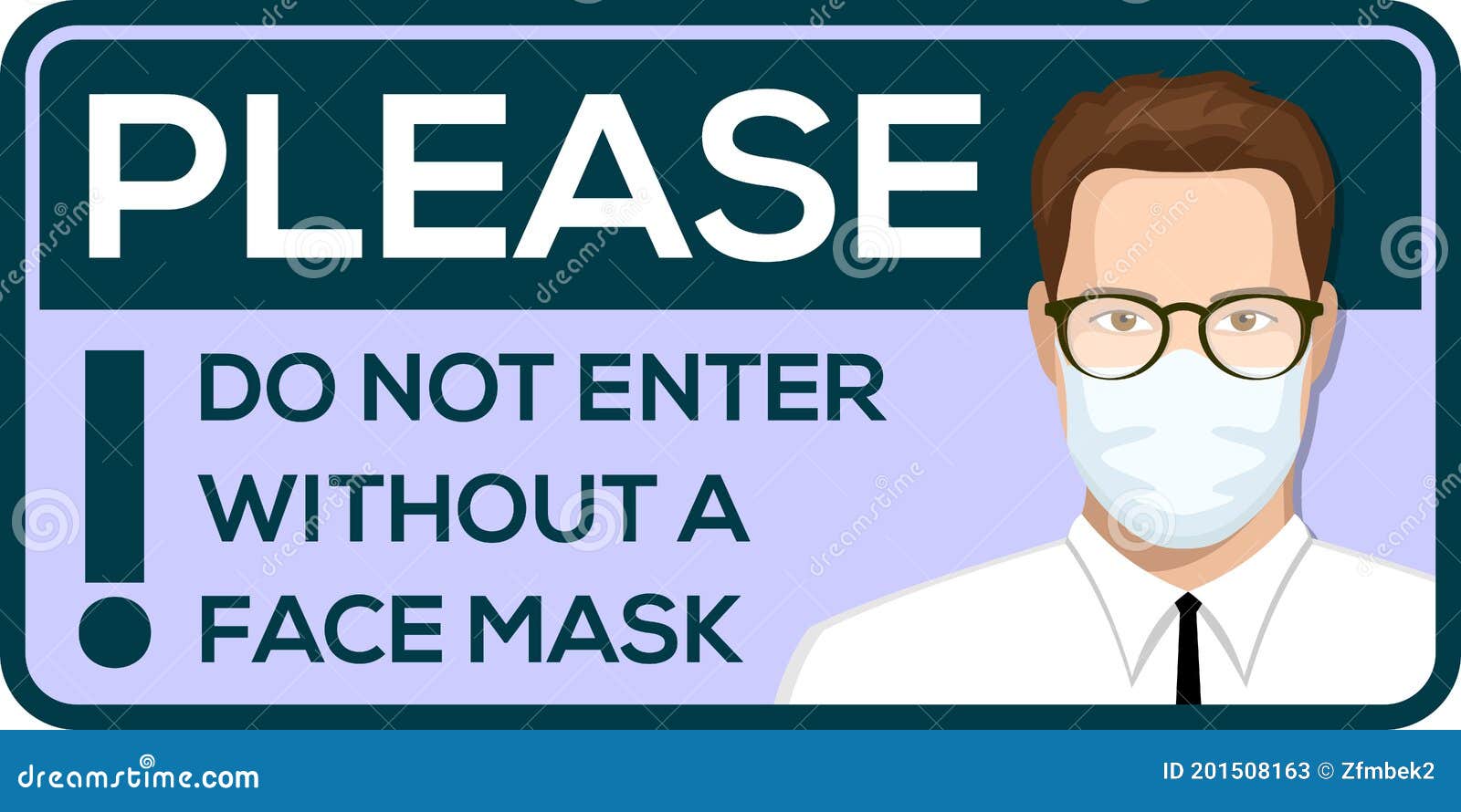 Do Not Enter without a Face Mask, Instruction Icon. Vector Illustration ...