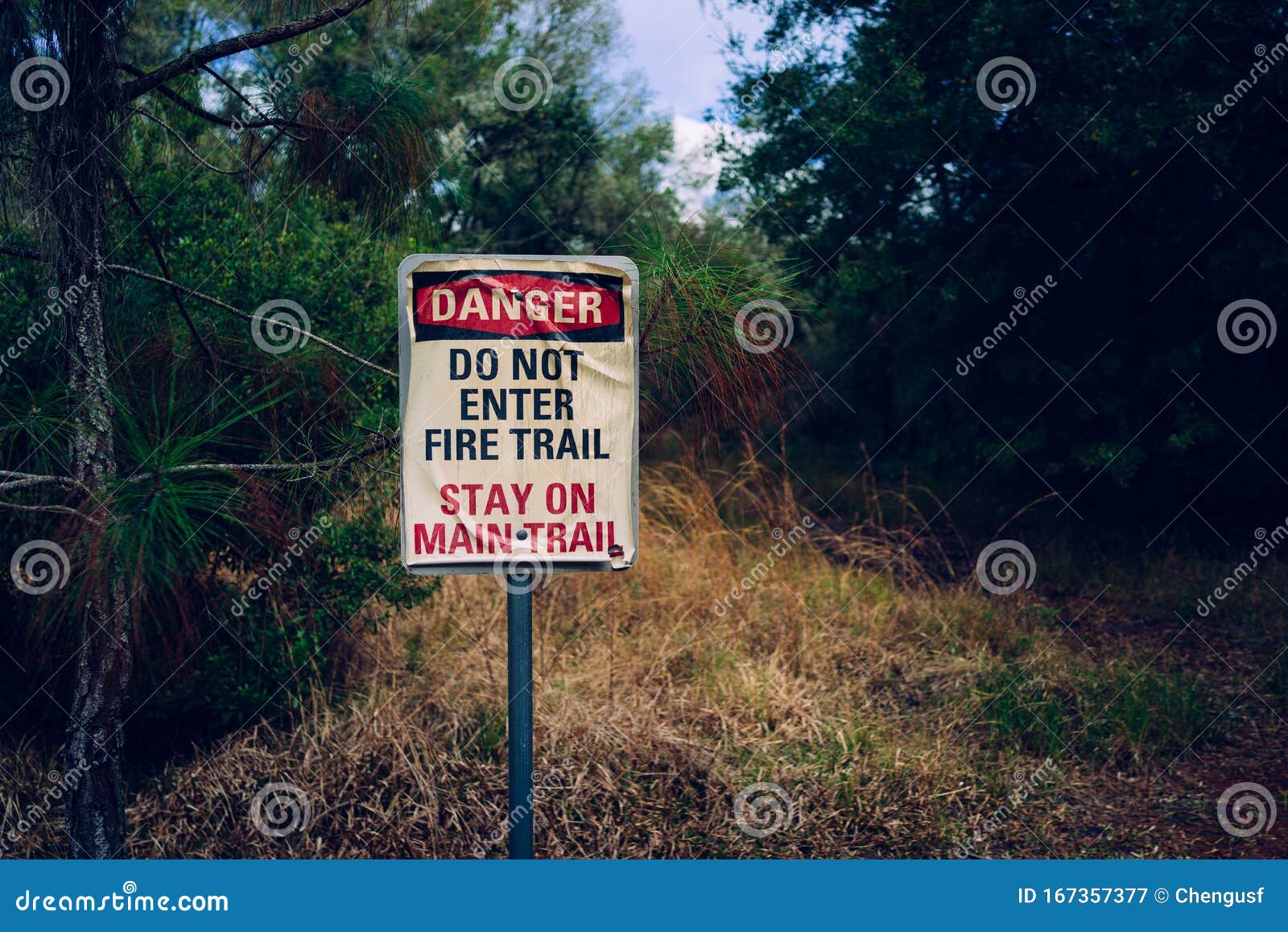 Do not enter fire trail stock image. Image of landscape - 167357377
