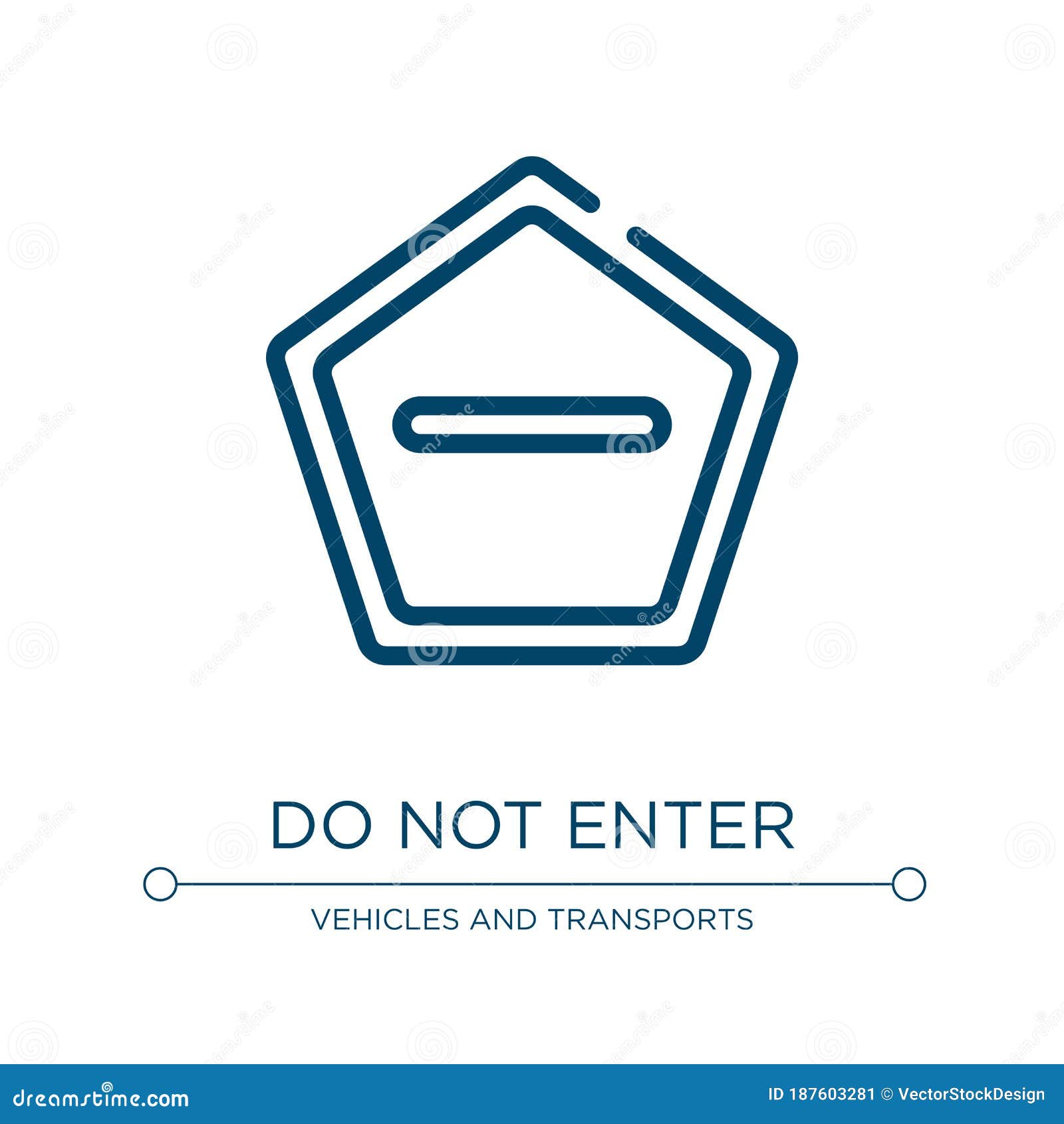 Do Not Enter Icon. Linear Vector Illustration from Transport Collection ...
