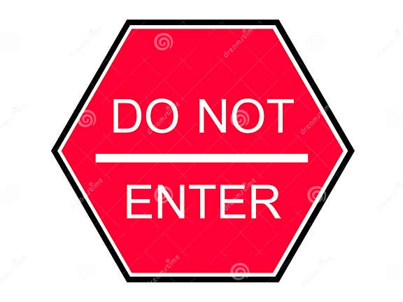 Do not enter red sign stock illustration. Illustration of shape - 64870455