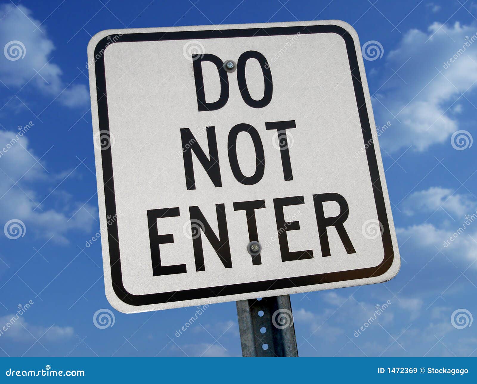 Do Not Enter Sign Against Blue Sky Stock Image - Image of traffic ...