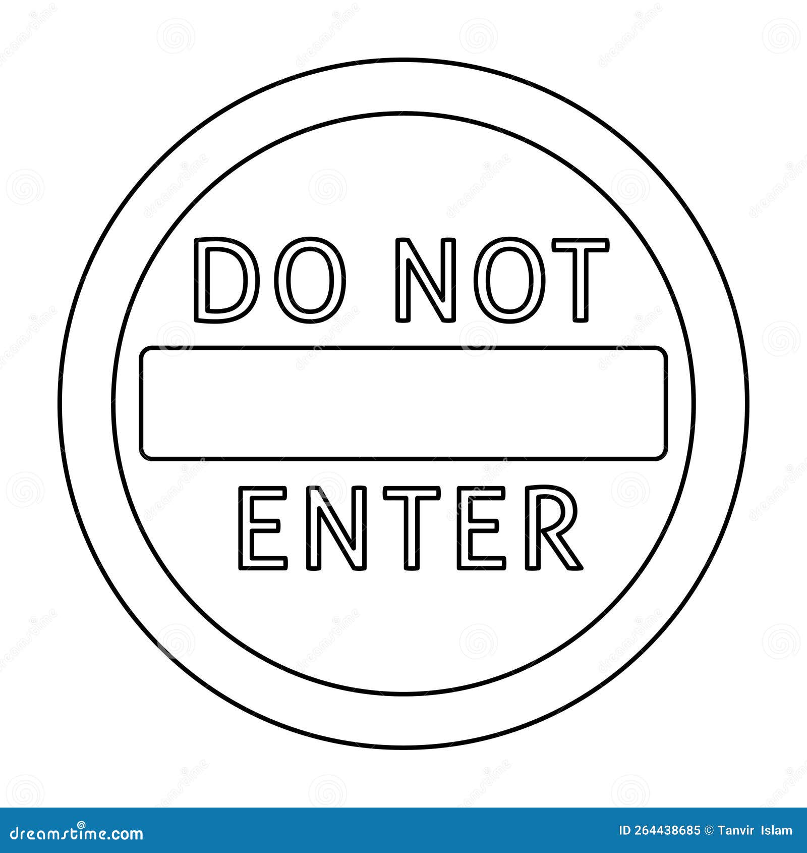 Do Not Enter Sign stock vector. Illustration of alert - 264438685