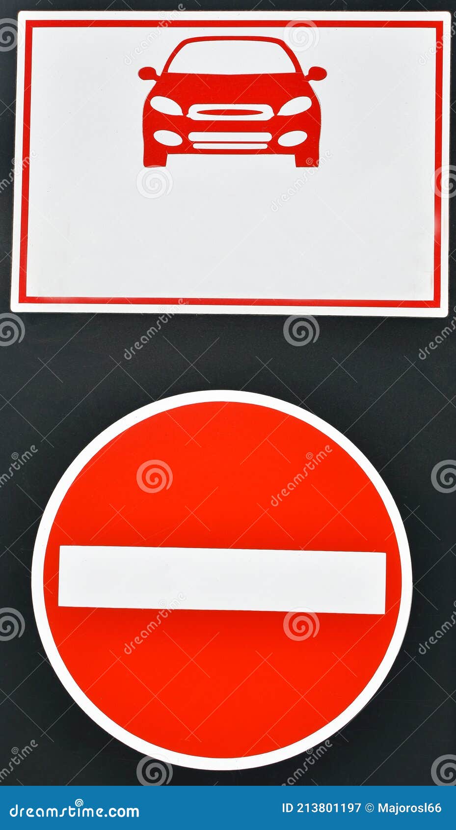 Do Not Enter Sign and a Car Symbol Stock Image - Image of prohibited ...