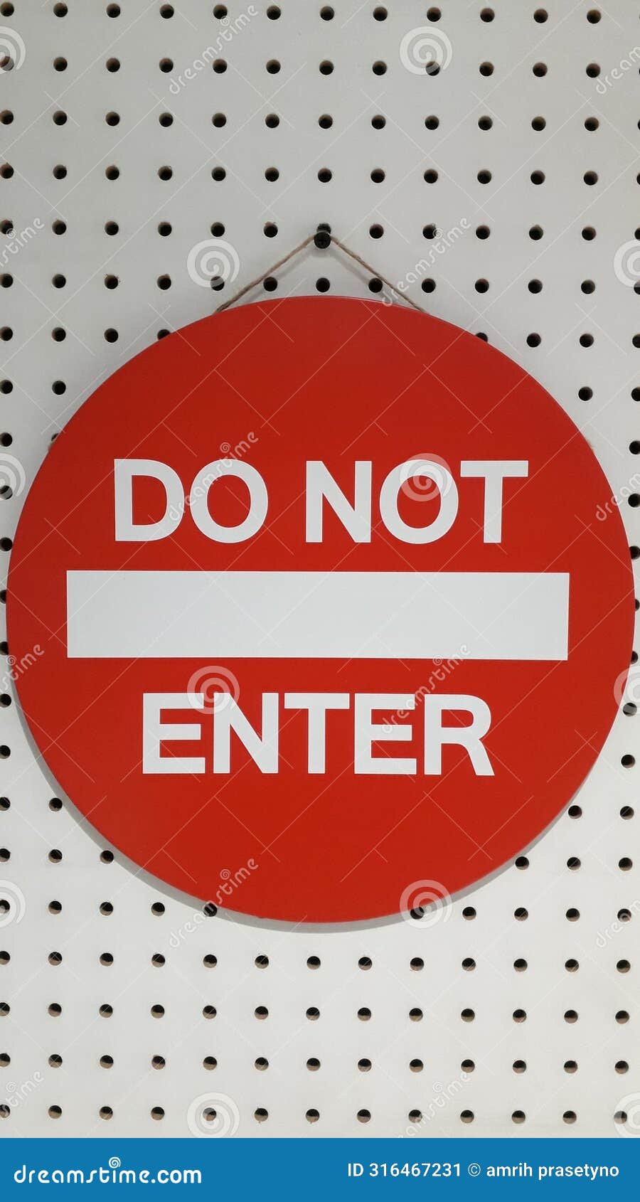 Do Not Enter Sign Hang on the White Board Stock Image - Image of ...