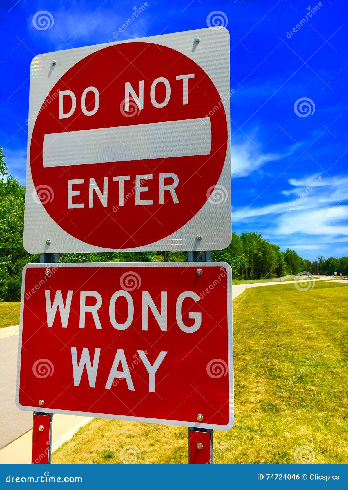 Do Not Enter stock photo. Image of trees, road, freeway - 74724046