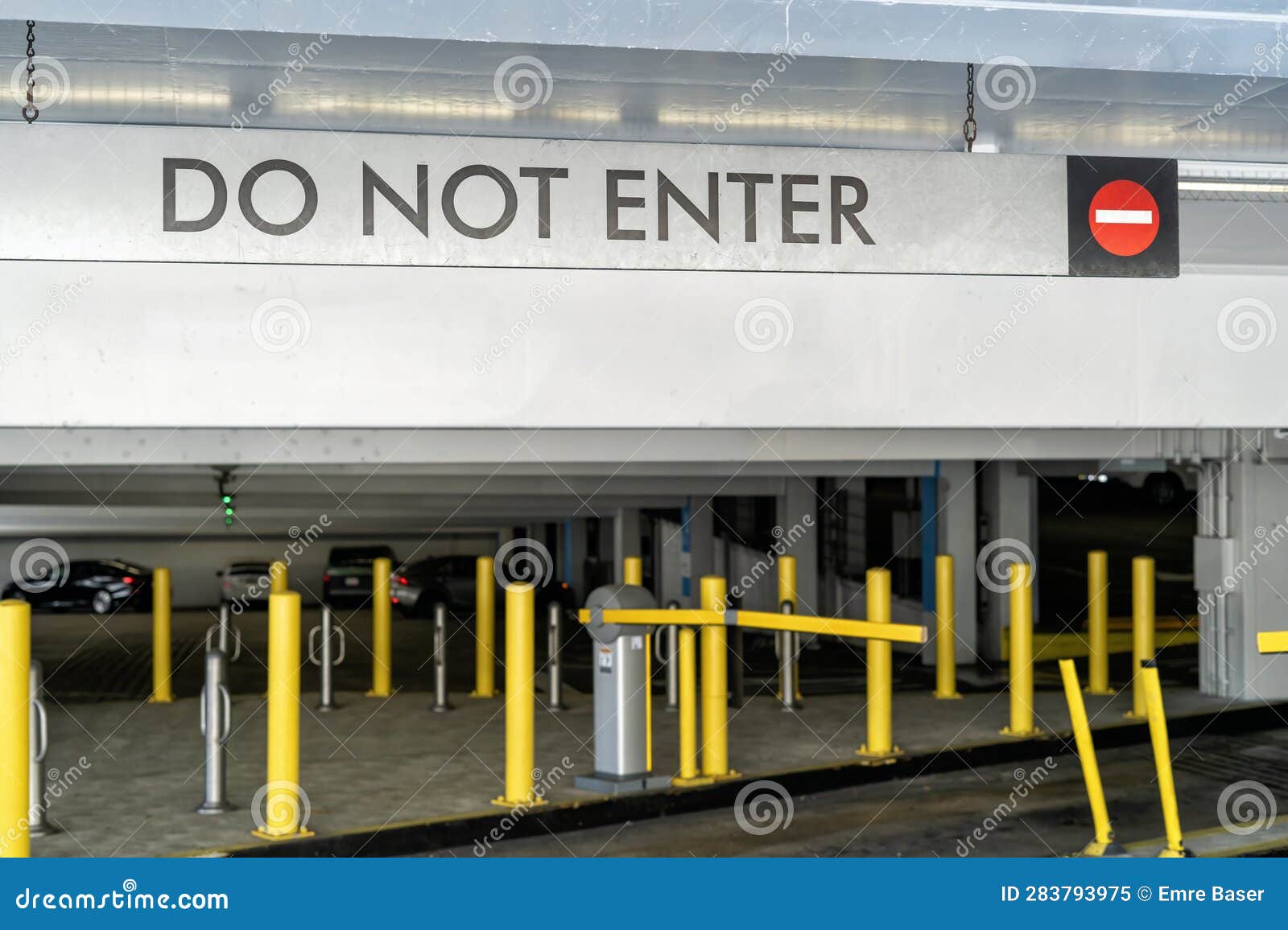 Do Not Enter Sign in a Parking Garage Stock Image - Image of wrong ...