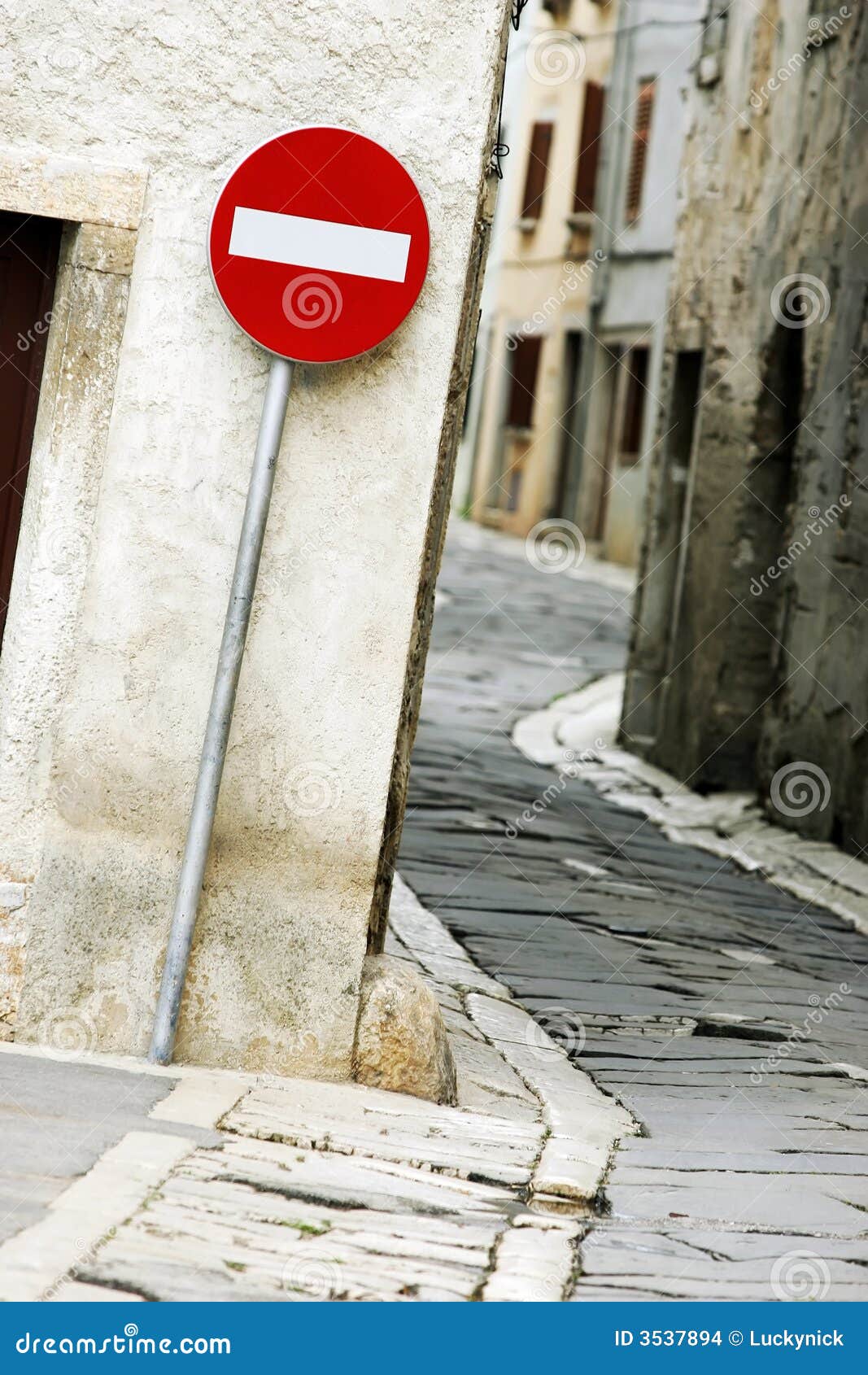 Do not enter street sign stock photo. Image of building - 3537894