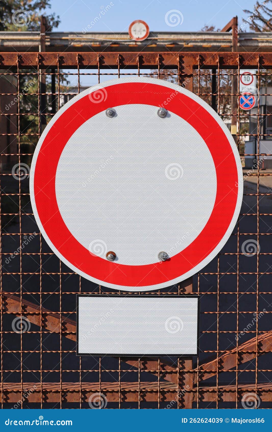 Do Not Enter Traffic Sign on a Gate Stock Image - Image of closed ...