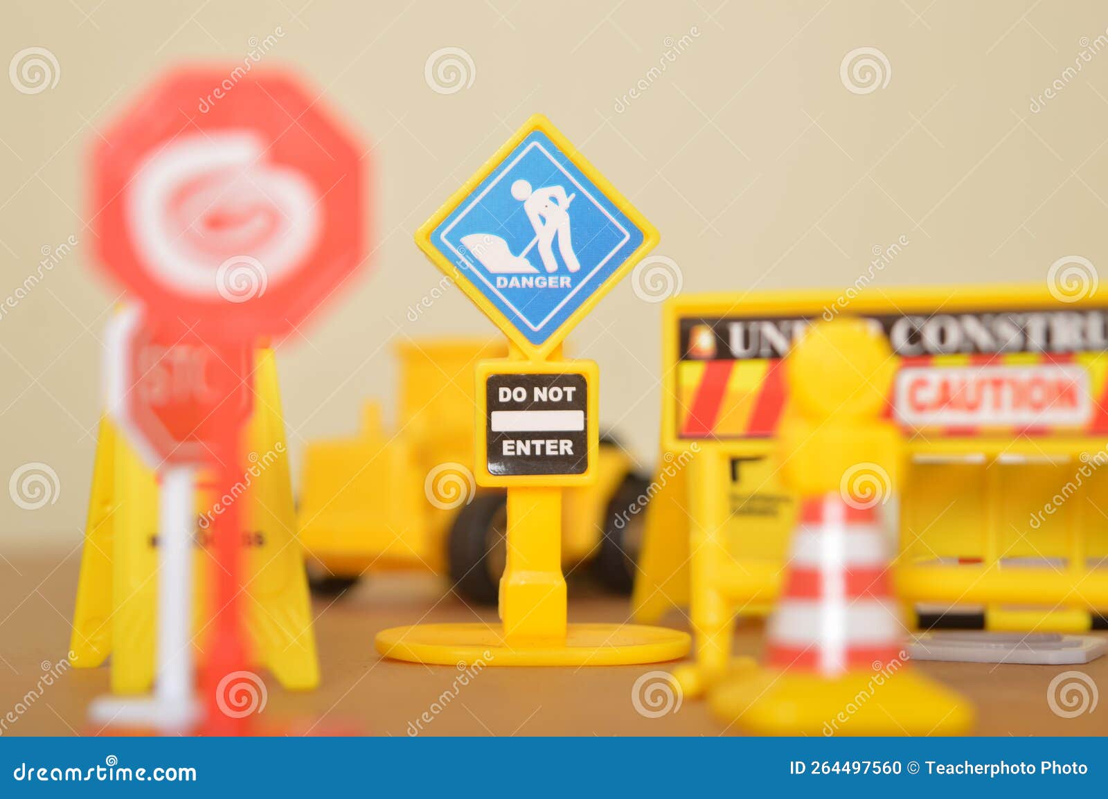 Do Not Enter Warning Sign Symbol with Blurred Background Stock Photo ...
