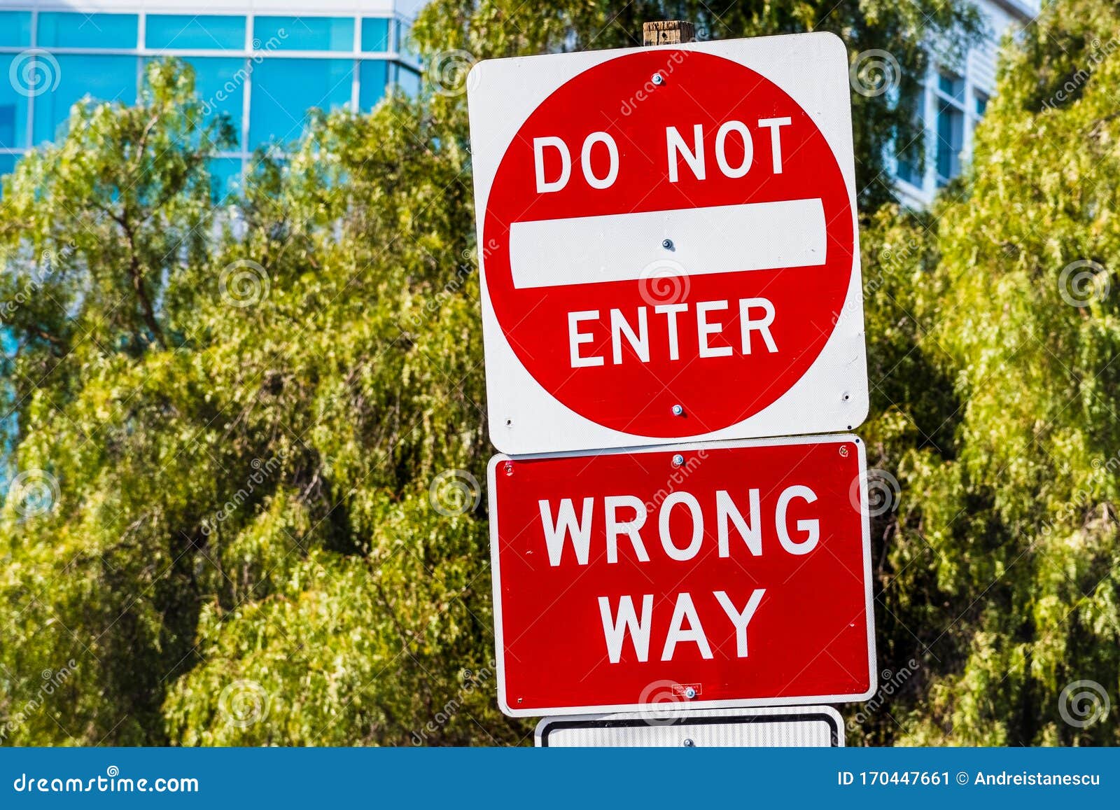 Do Not Enter, Wrong Way Traffic Sign Posted on a Road Stock Image ...
