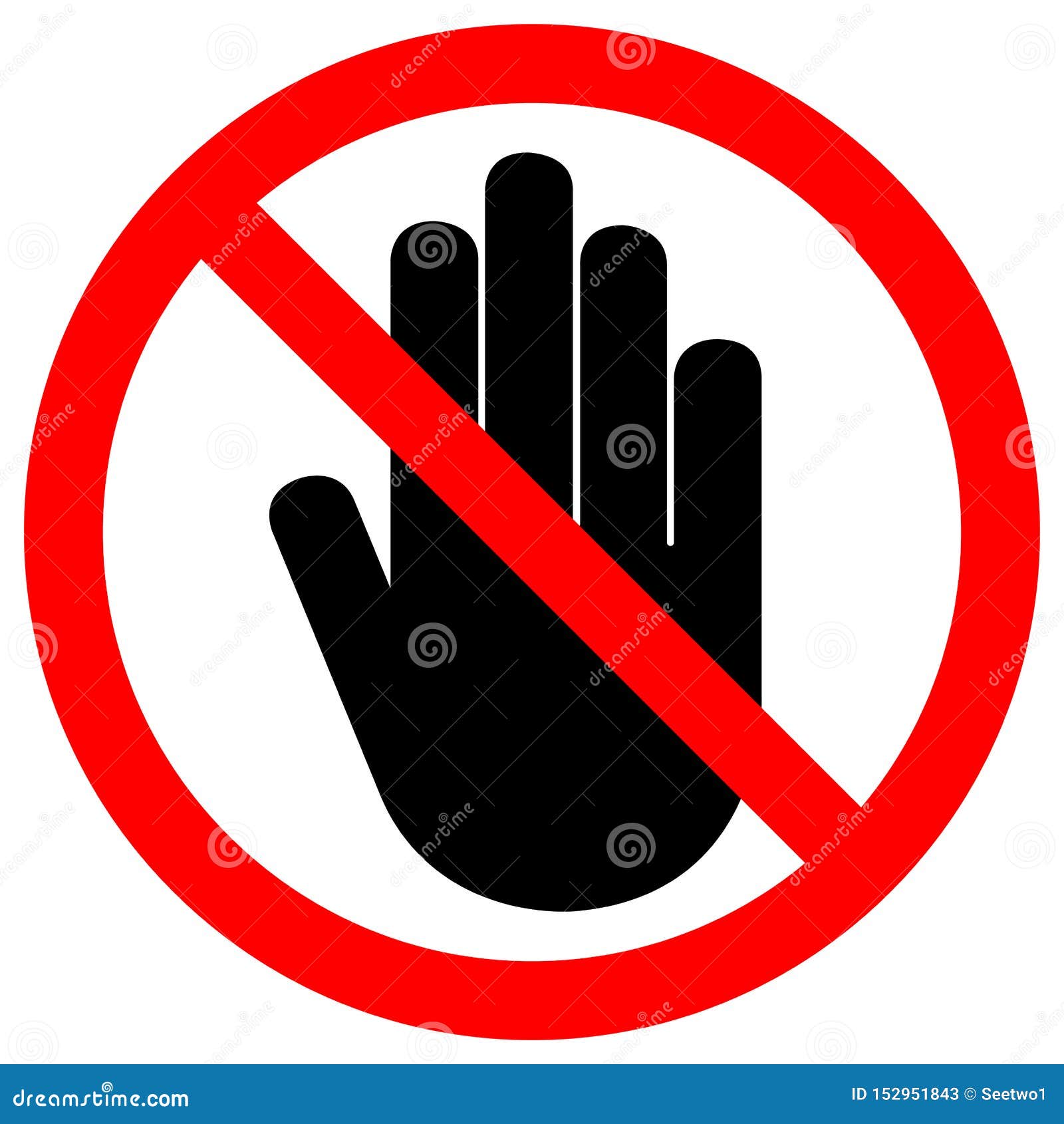 No Entry Symbol. Stop No Walking Pedestrian Warning Sign. Vector ...