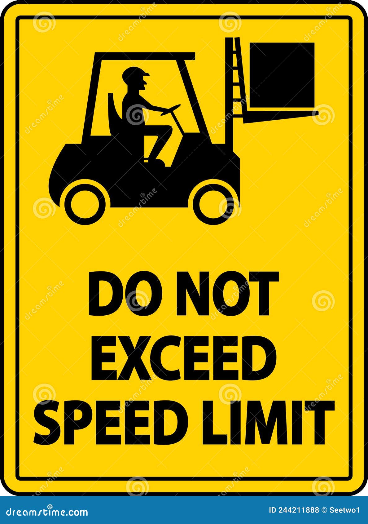 Do Not Exceed Speed Limit Label Sign on White Background Stock Vector ...