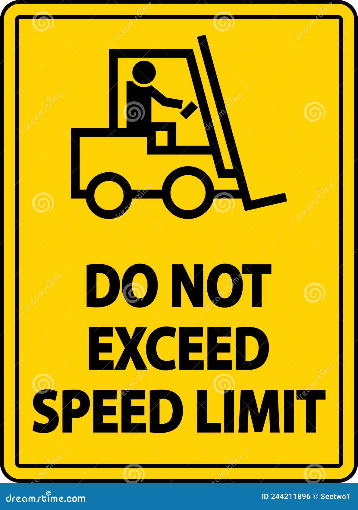 Do Not Exceed Speed Limit Label Sign on White Background Stock Vector ...