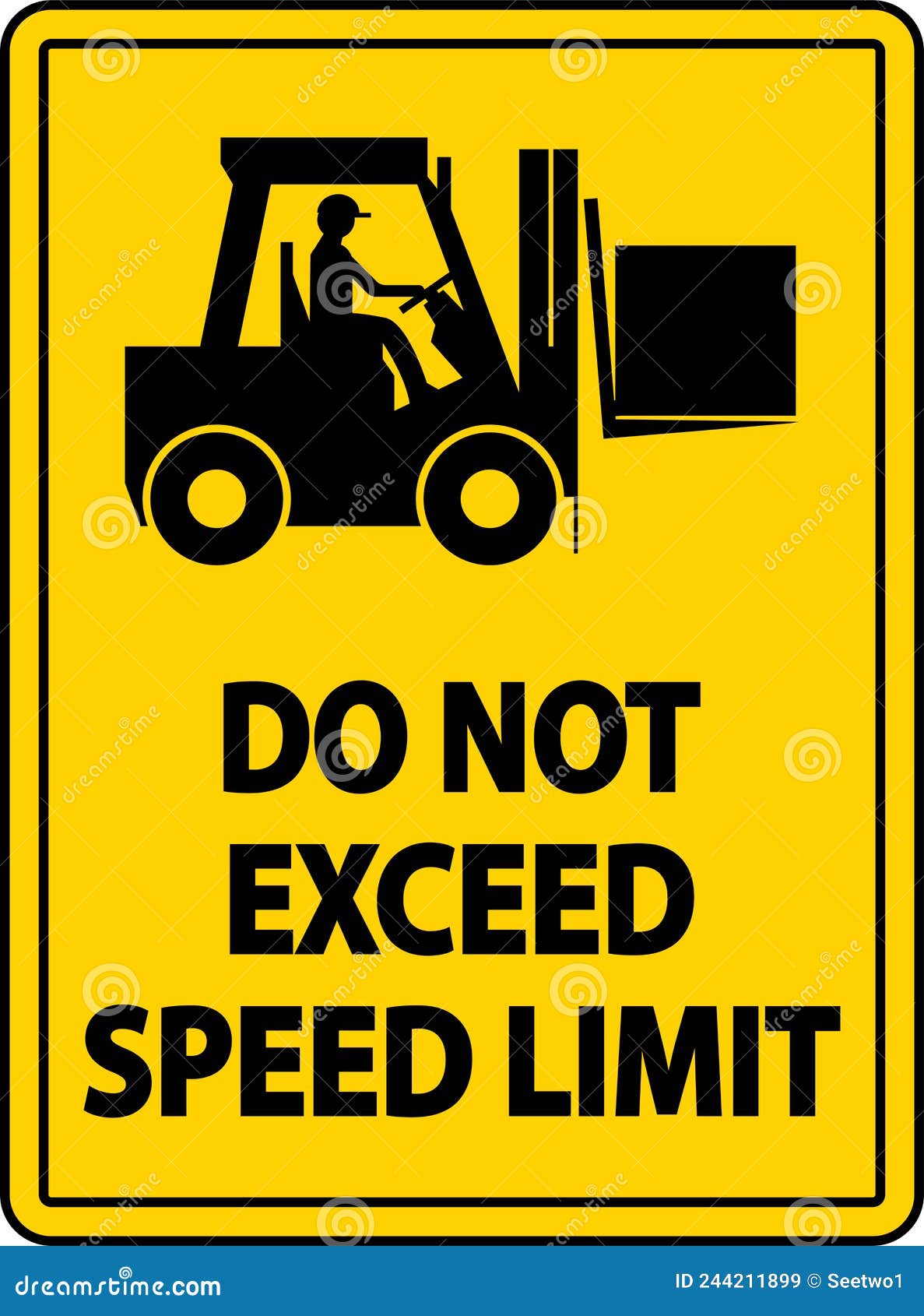 Do Not Exceed Speed Limit Label Sign on White Background Stock Vector ...