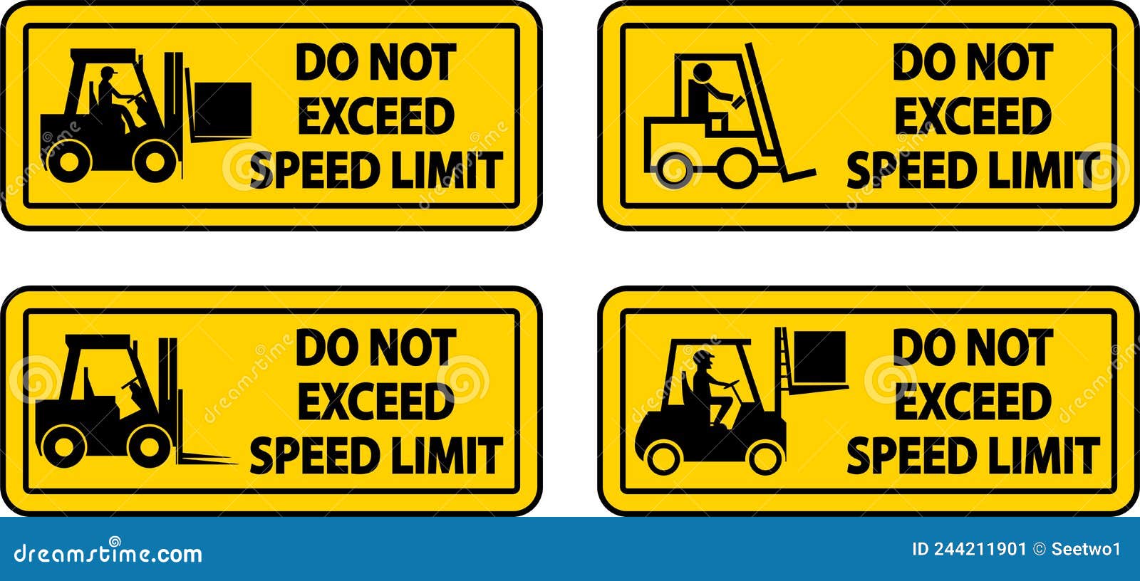 Do Not Exceed Speed Limit Label Sign on White Background Stock Vector ...