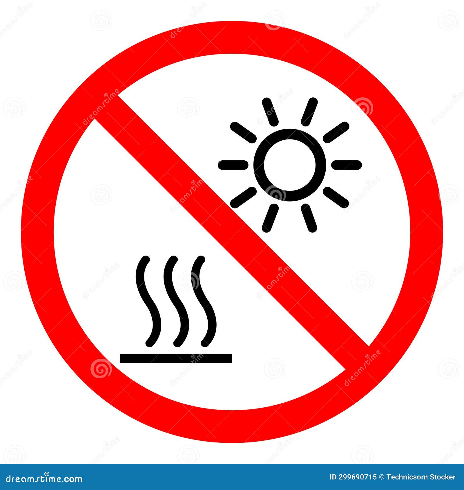 Do Not Expose To Direct Sunlight or Hot Surface Symbol Sign ,Vector ...