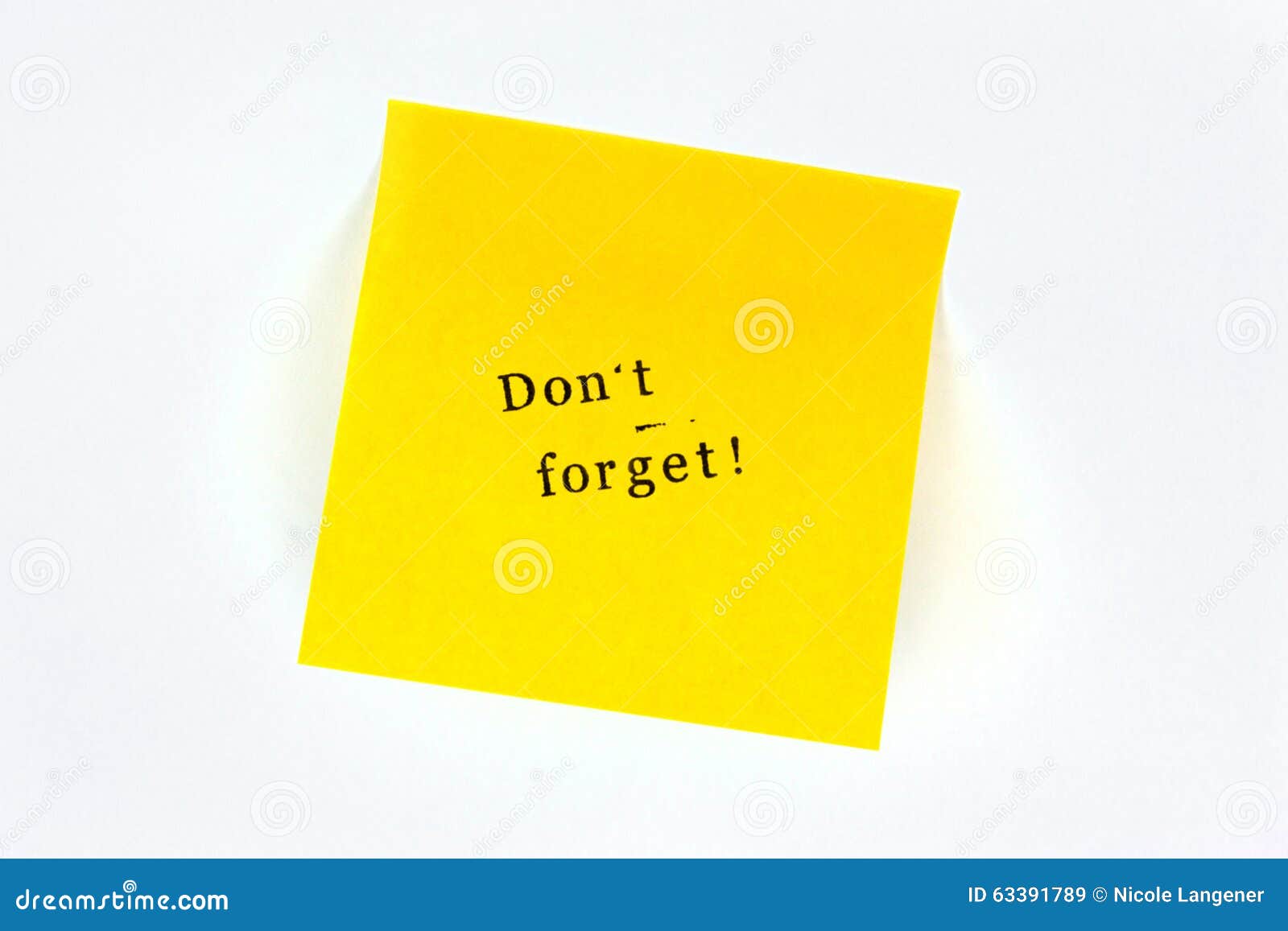 Do not forget Post it stock image. Image of sticker, notebook - 63391789