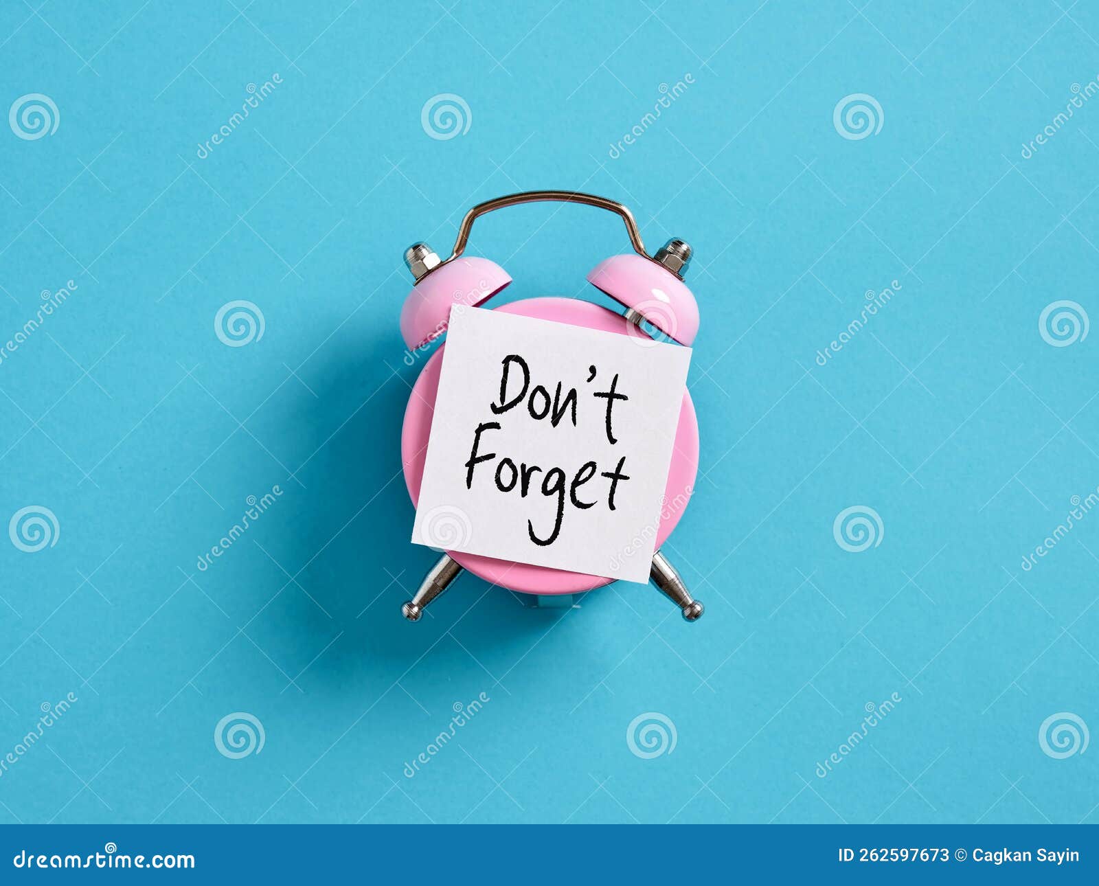 Do Not Forget Reminder Notice Message. Pink Alarm Clock with a Note ...