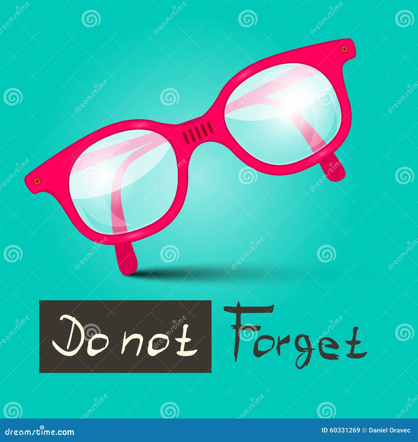 Do Not Forget Vector Illustration with Glasses Stock Vector ...