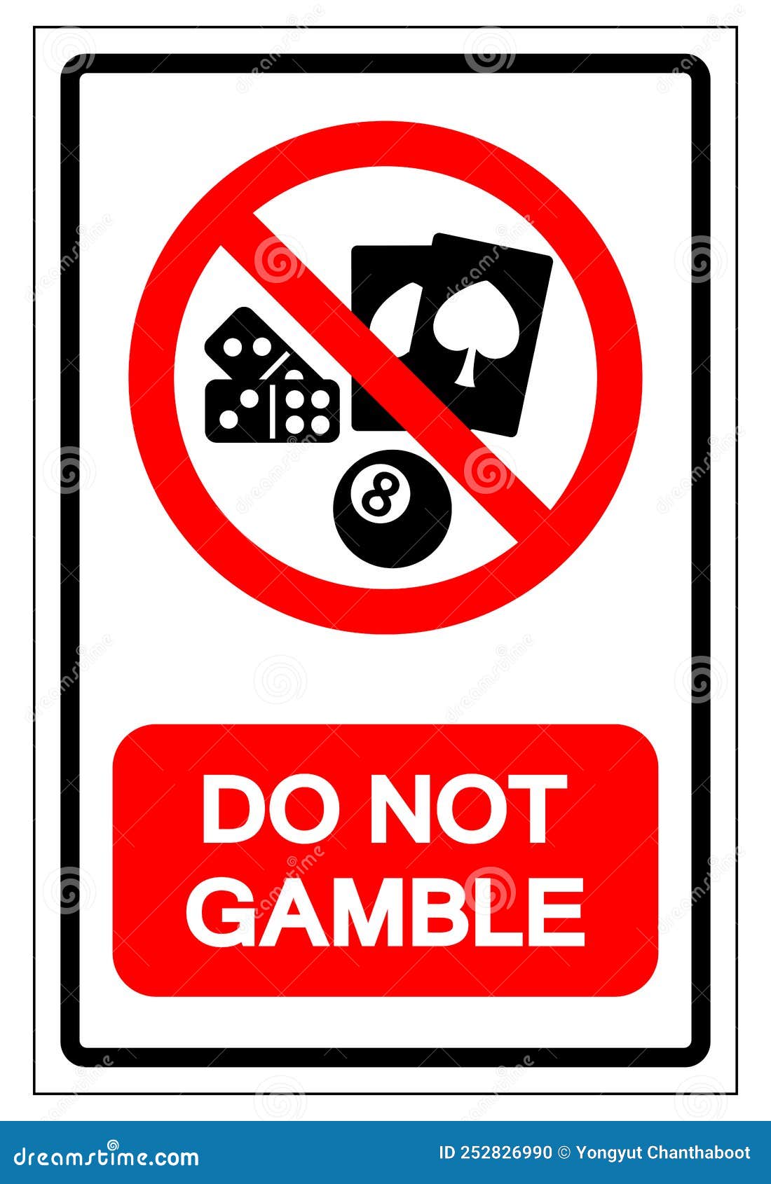 Do Not Gamble Symbol Sign ,Vector Illustration, Isolate On White ...
