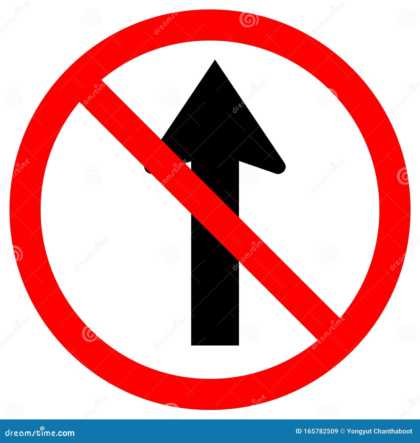 Go Straight Traffic Sign,Vector Illustration, Isolate On White ...