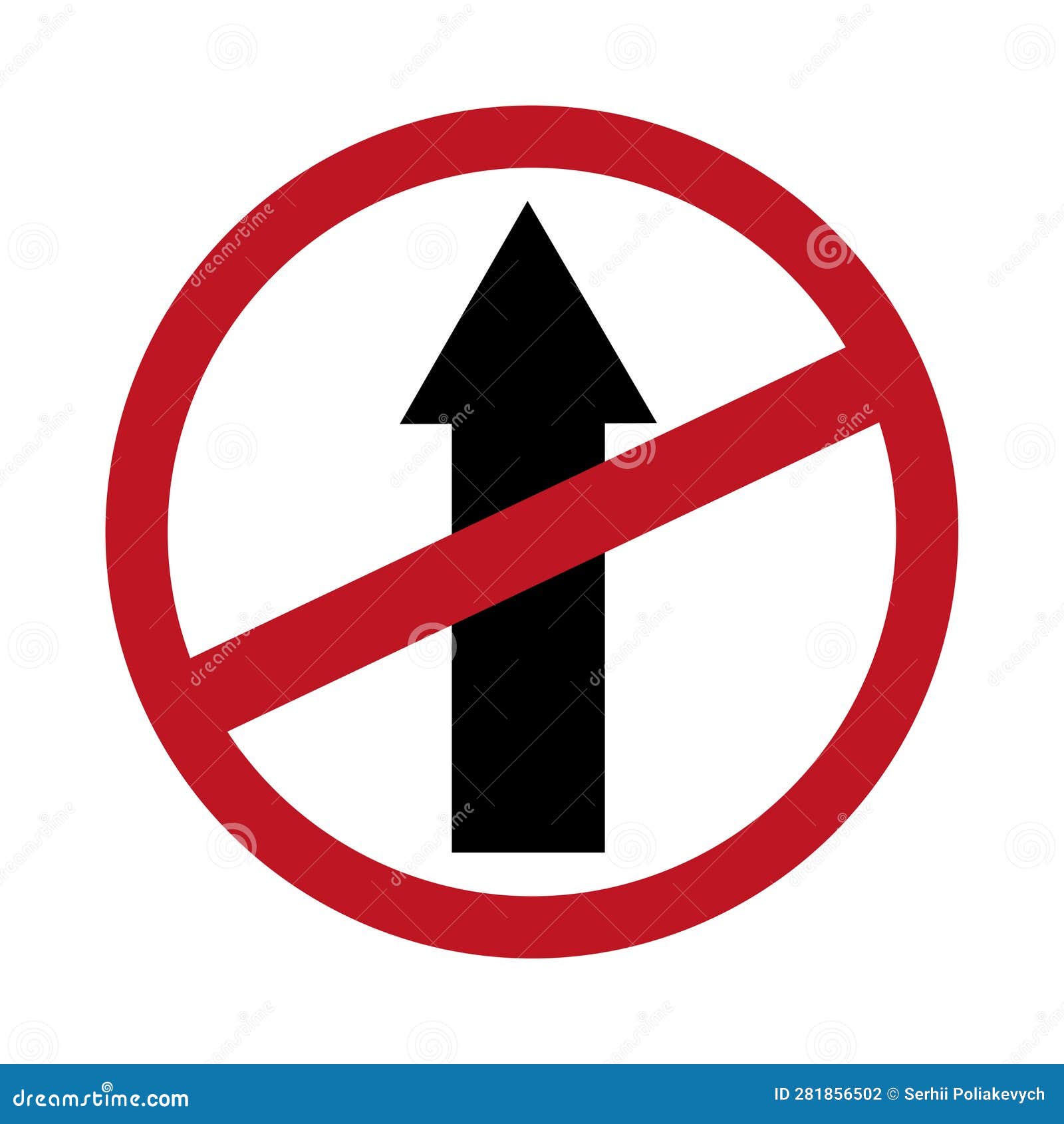 Go Straight Traffic Sign,Vector Illustration, Isolate On White ...