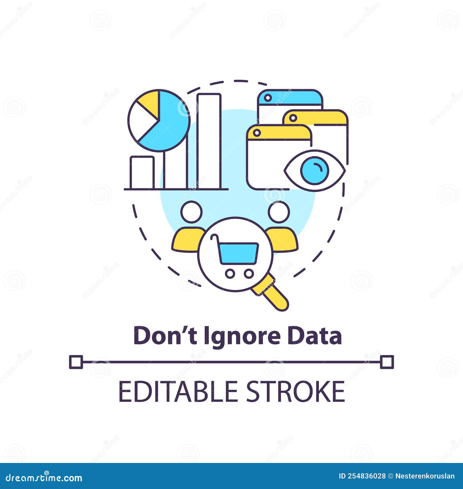 Do Not Ignore Data Concept Icon Stock Vector - Illustration of outline ...