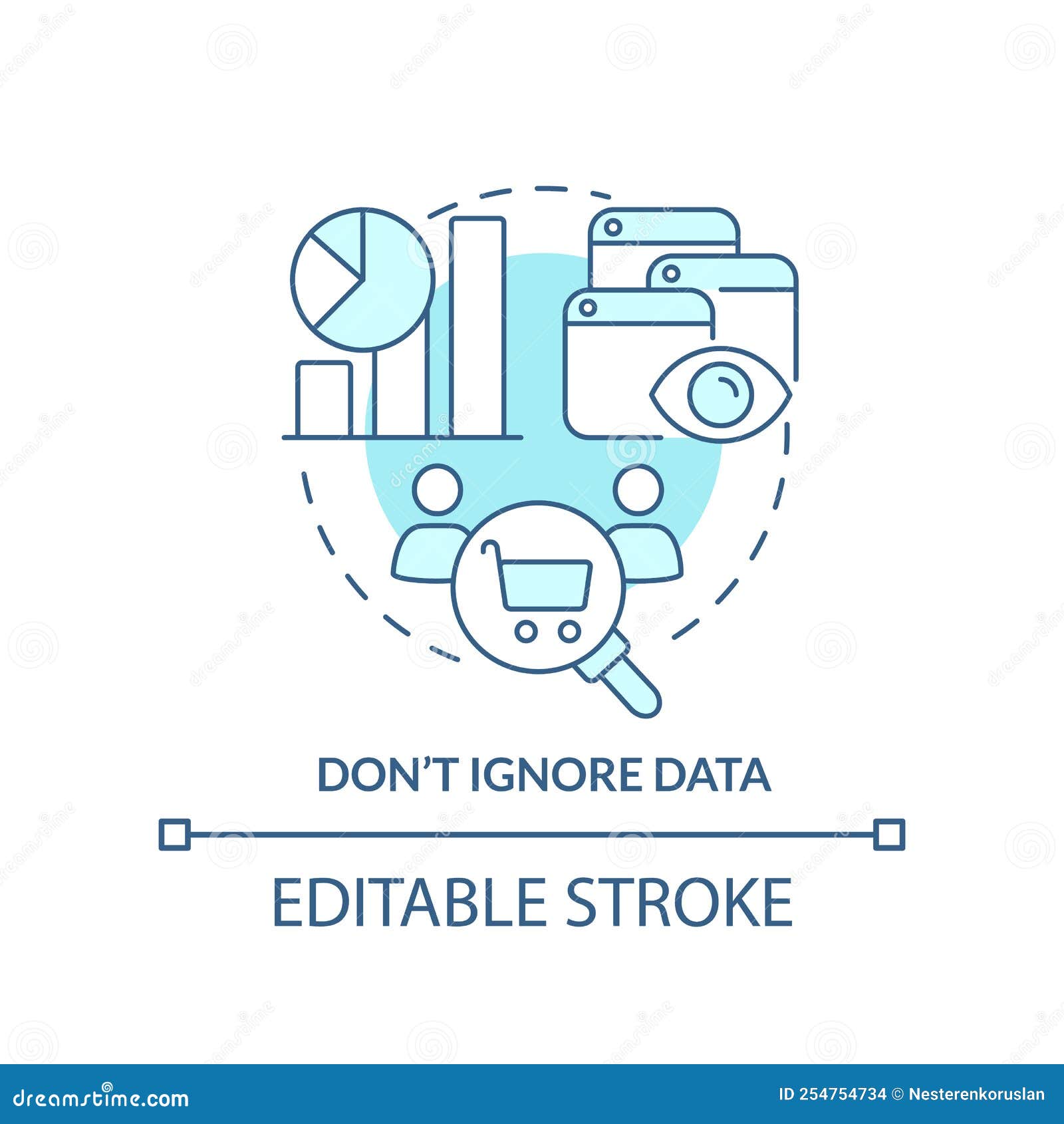 Do Not Ignore Data Turquoise Concept Icon Stock Vector - Illustration ...