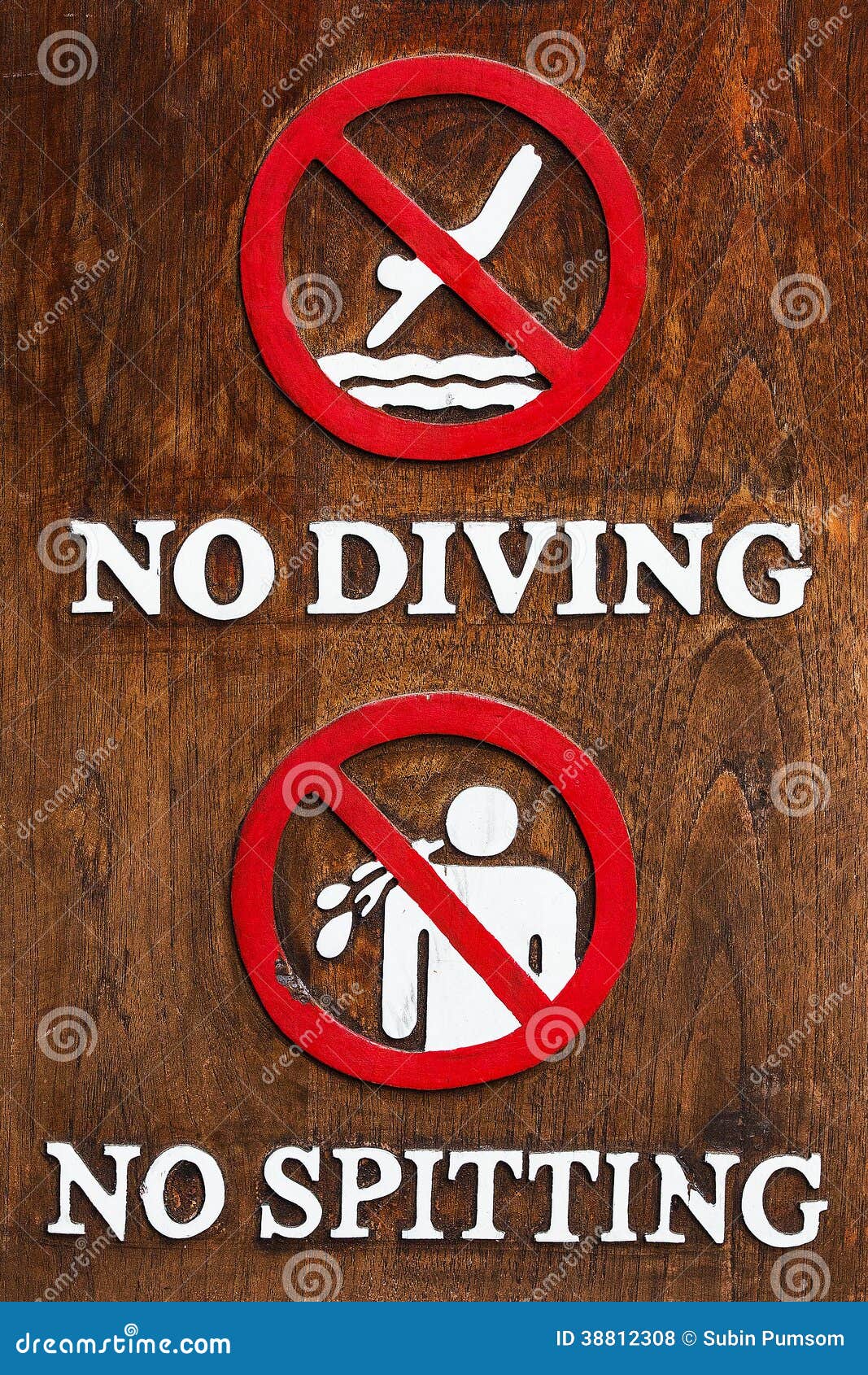 Do Not Jump in the Water and Spit Saliva into the Pool. Stock Photo ...