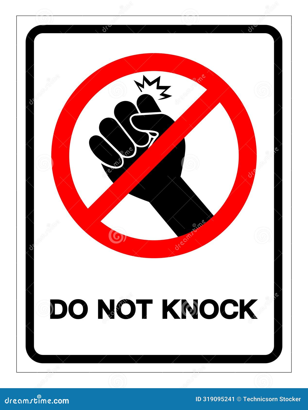 Do Not Knock Symbol Sign ,Vector Illustration, Isolate on White ...