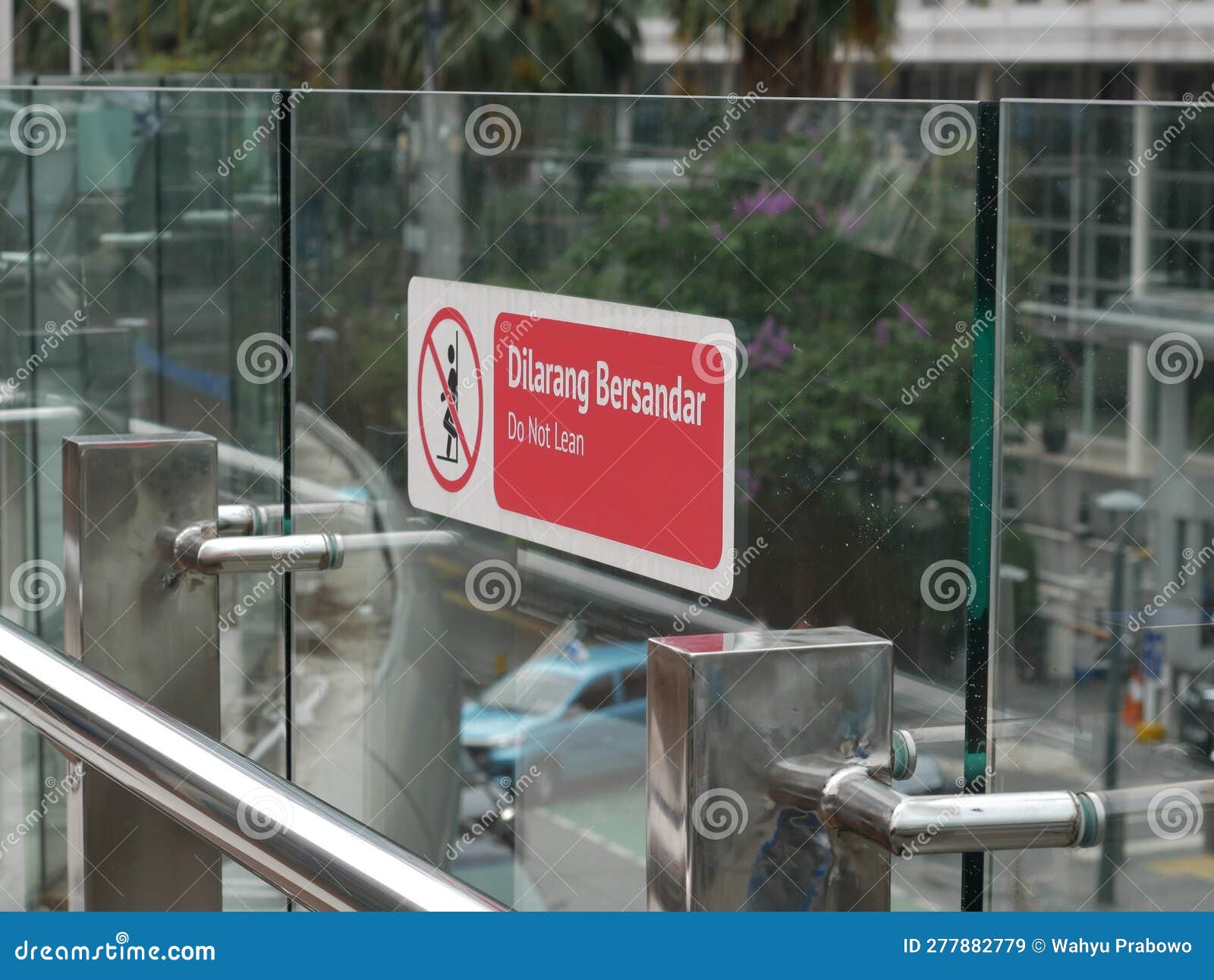 Do Not Lean Here, Dangerous Stock Image - Image of lean, glass: 277882779