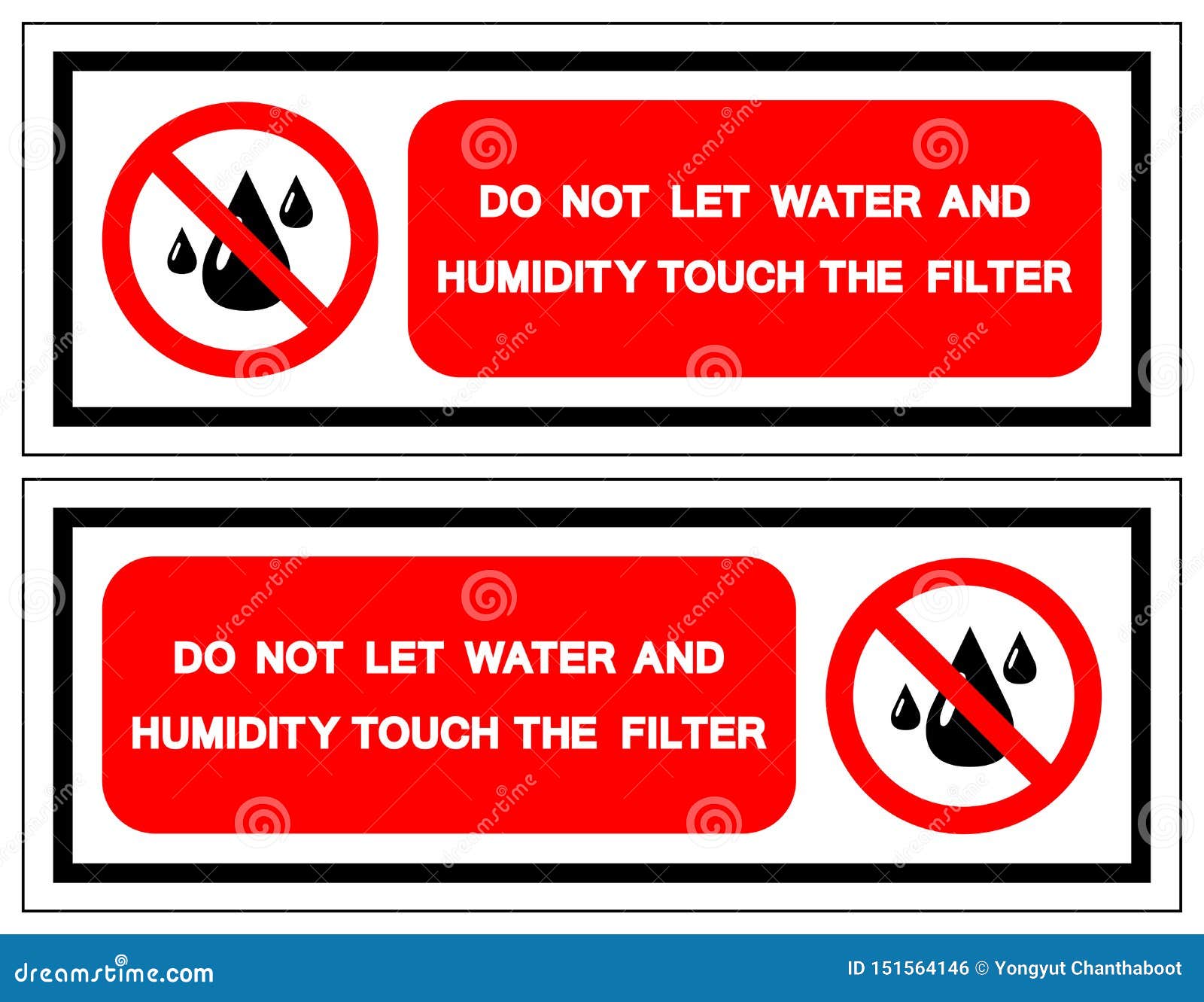 Do Not Let Water And Humidity Touch The Filter Symbol Sign, Vector ...
