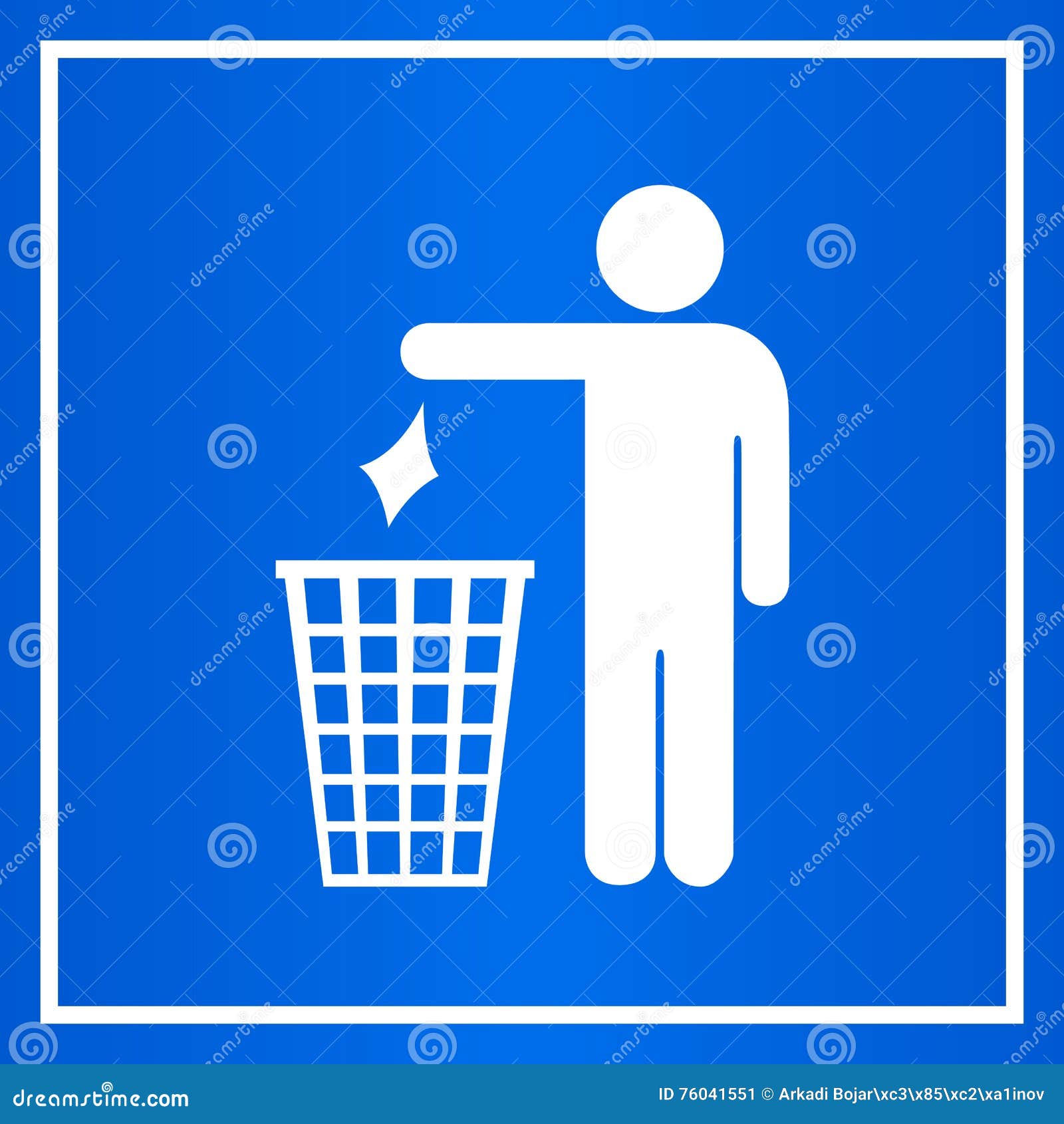 Do not litter blue sign stock vector. Illustration of hand - 76041551