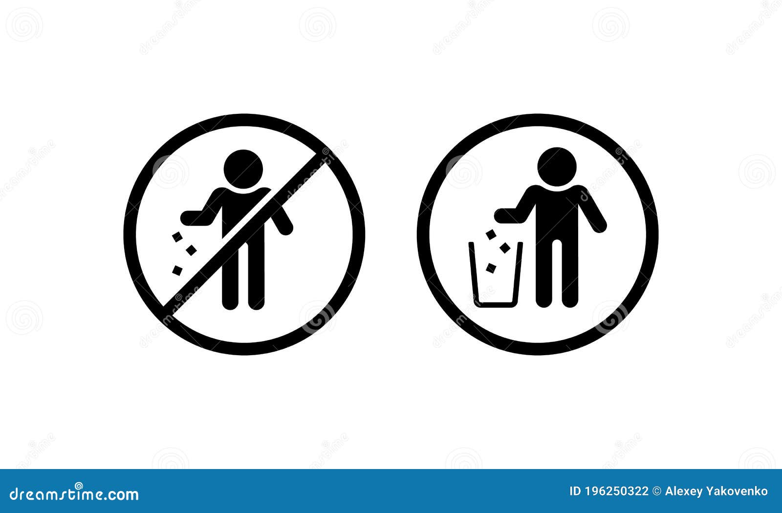 Do Not Litter Icon. Throws Garbage Vector Illustration | CartoonDealer ...