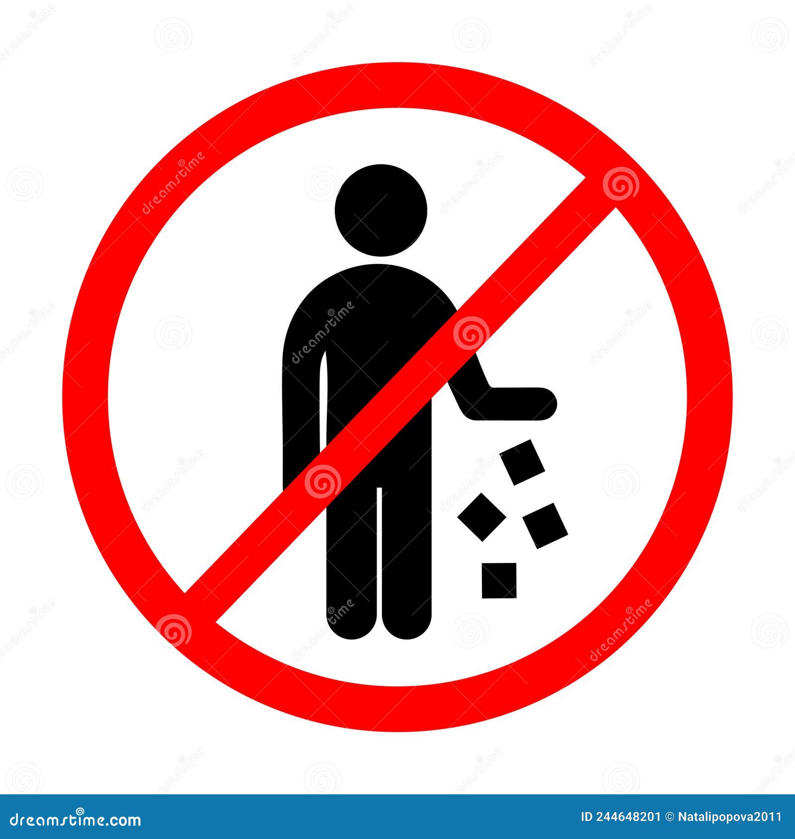 Do Not Litter, Keep It Clean Symbol, Prohibition Sign. Flat Vector ...