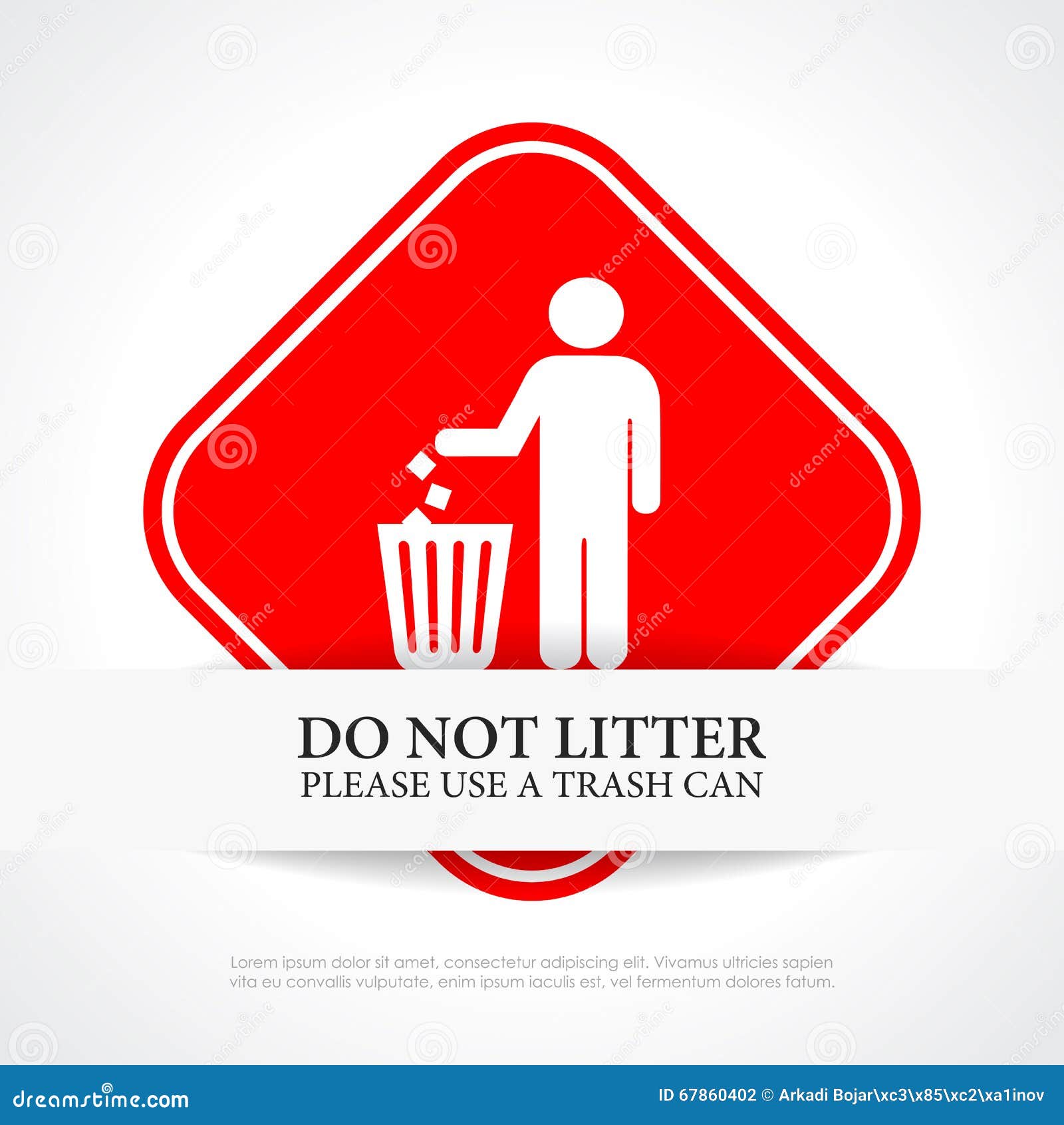 Do not litter red sign stock vector. Illustration of flyer - 67860402