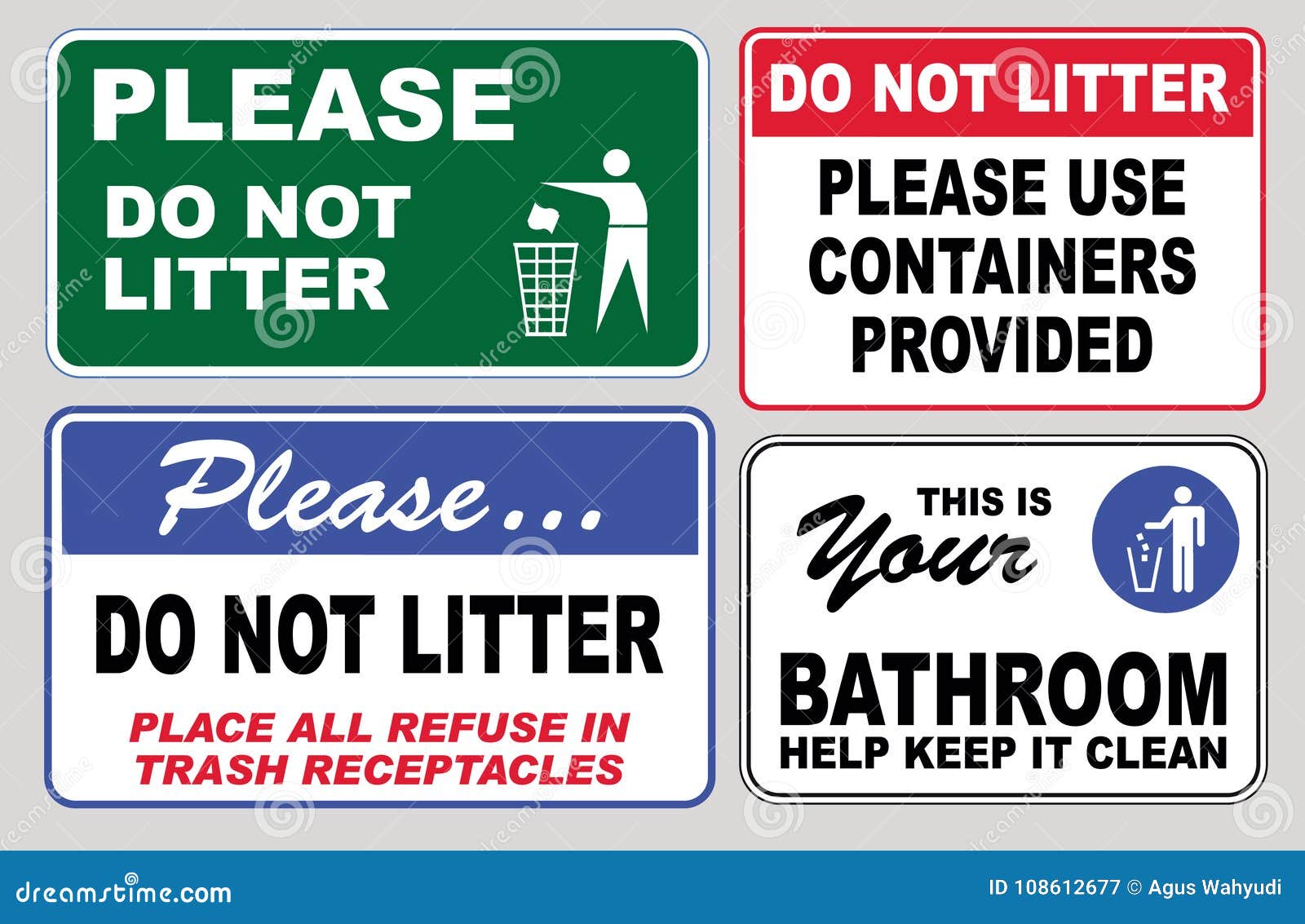 Do not litter signs stock illustration. Illustration of throw - 108612677